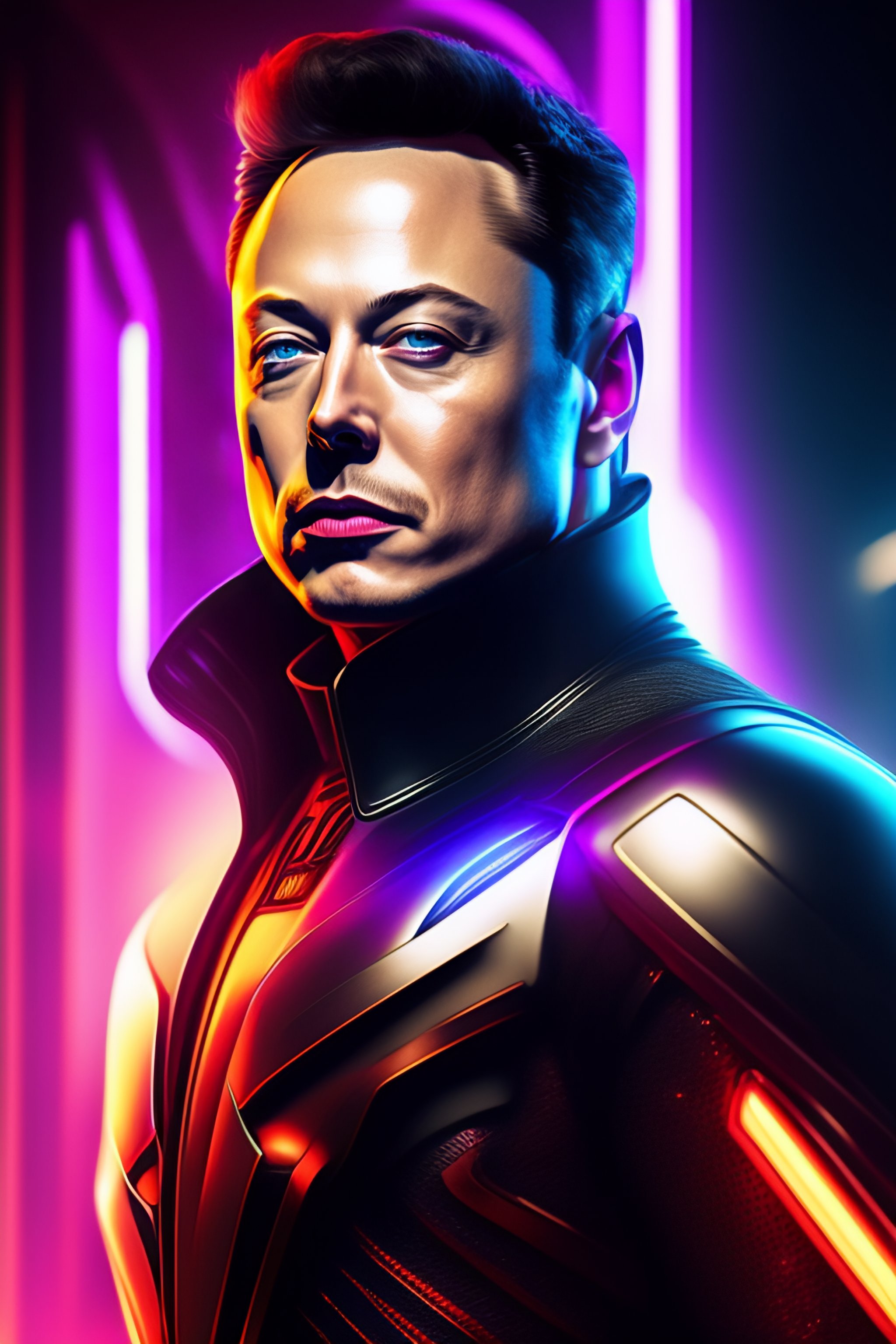 Lexica - Elon Musk as an evil cyborg, futuristic, cyberpunk, synth wave ...