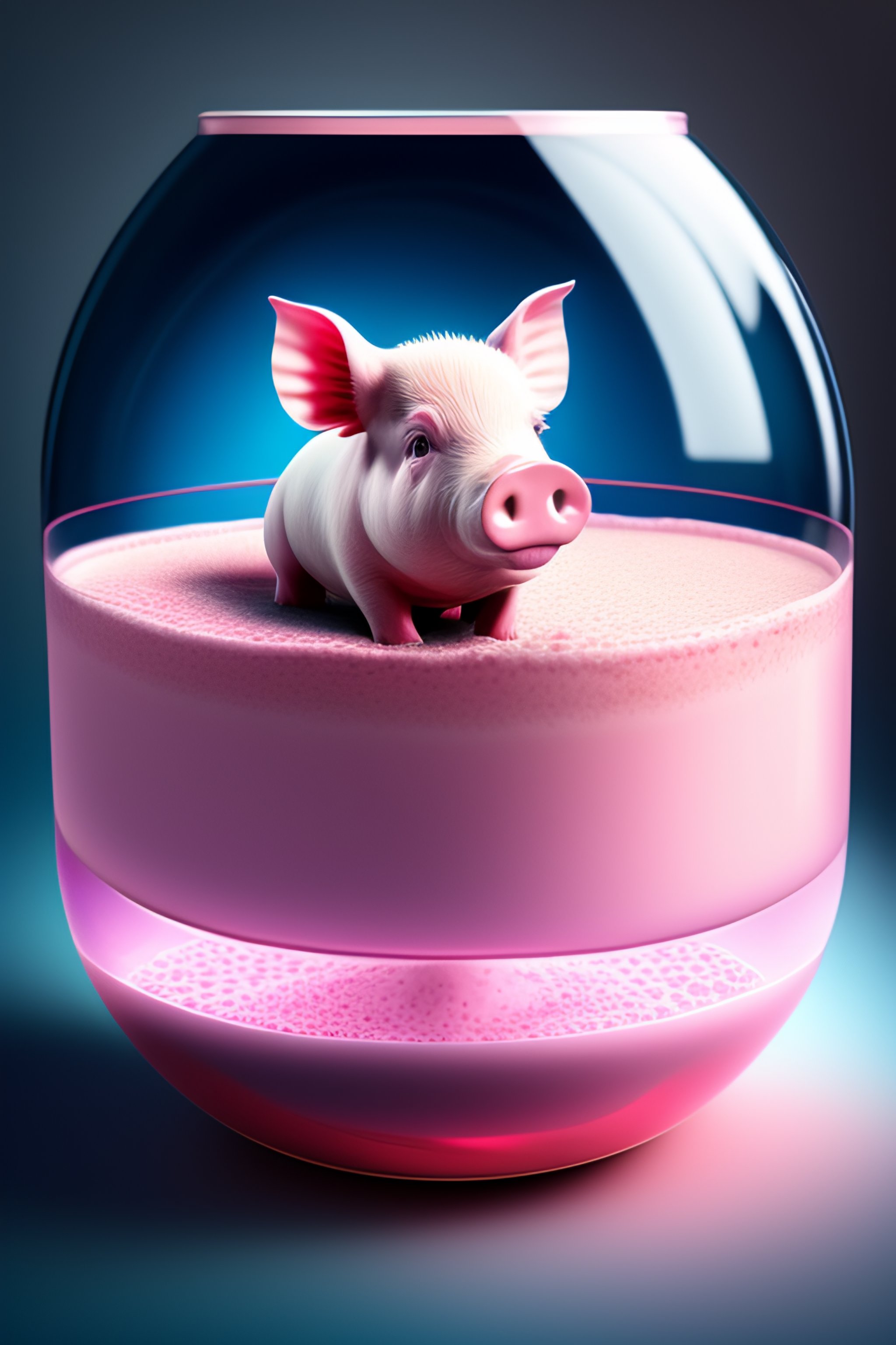 Lexica - A cute pink pig in blue pijamas with cup of hot chocalate ...