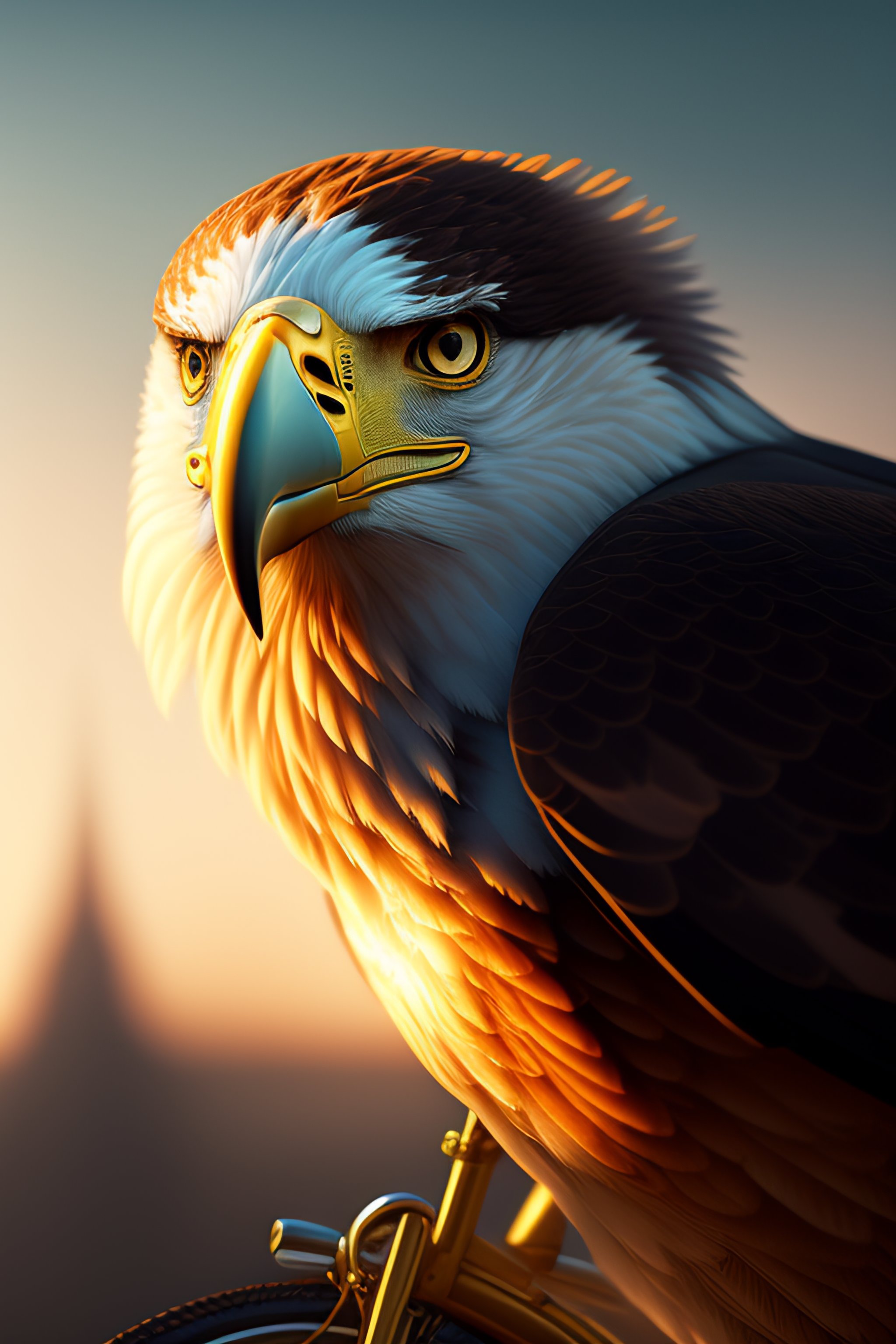 Lexica - An Eagle riding a bicycle, studio lighting, quality ...