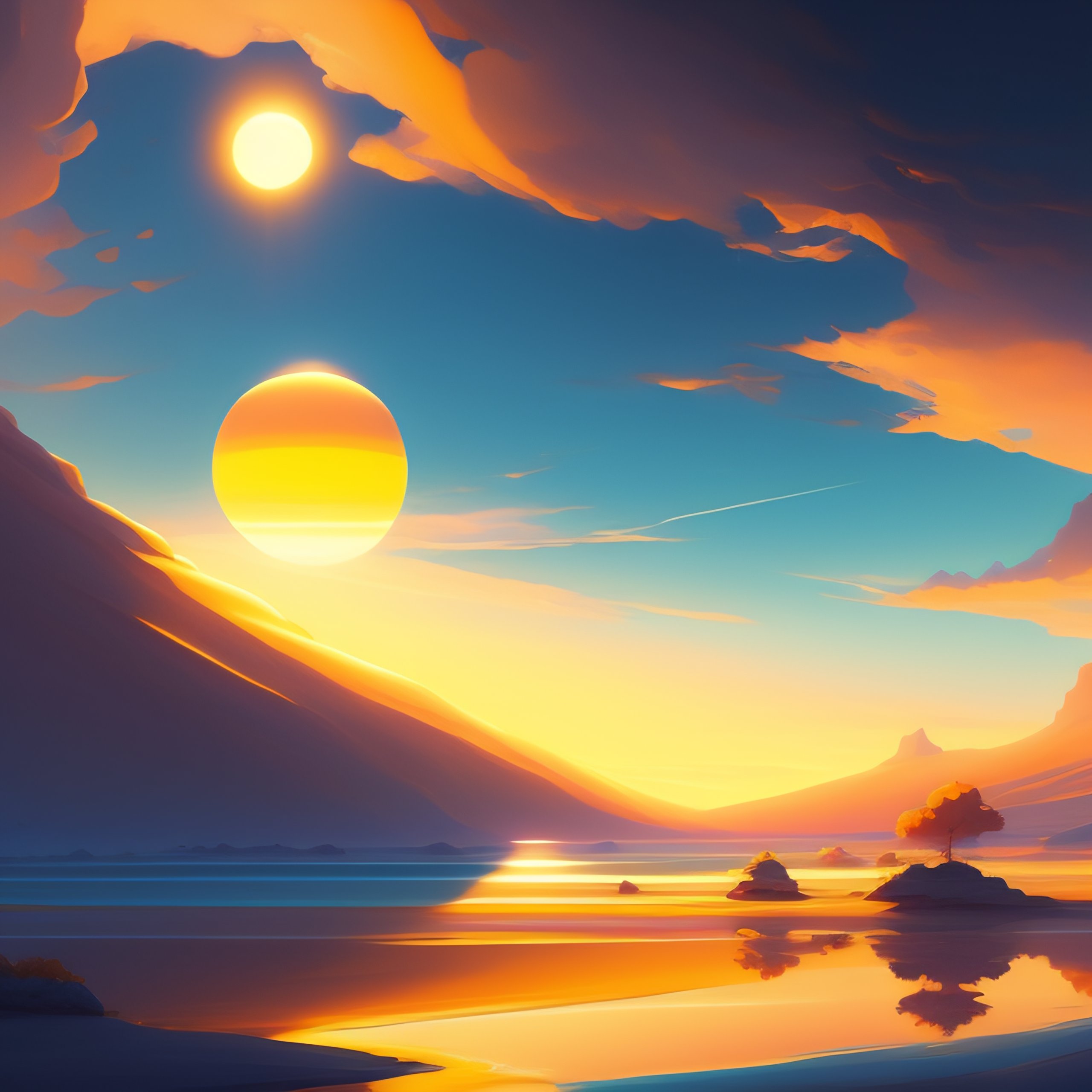 Lexica - Yellow orb floating in sky, behance hd by jesper ejsing, by ...
