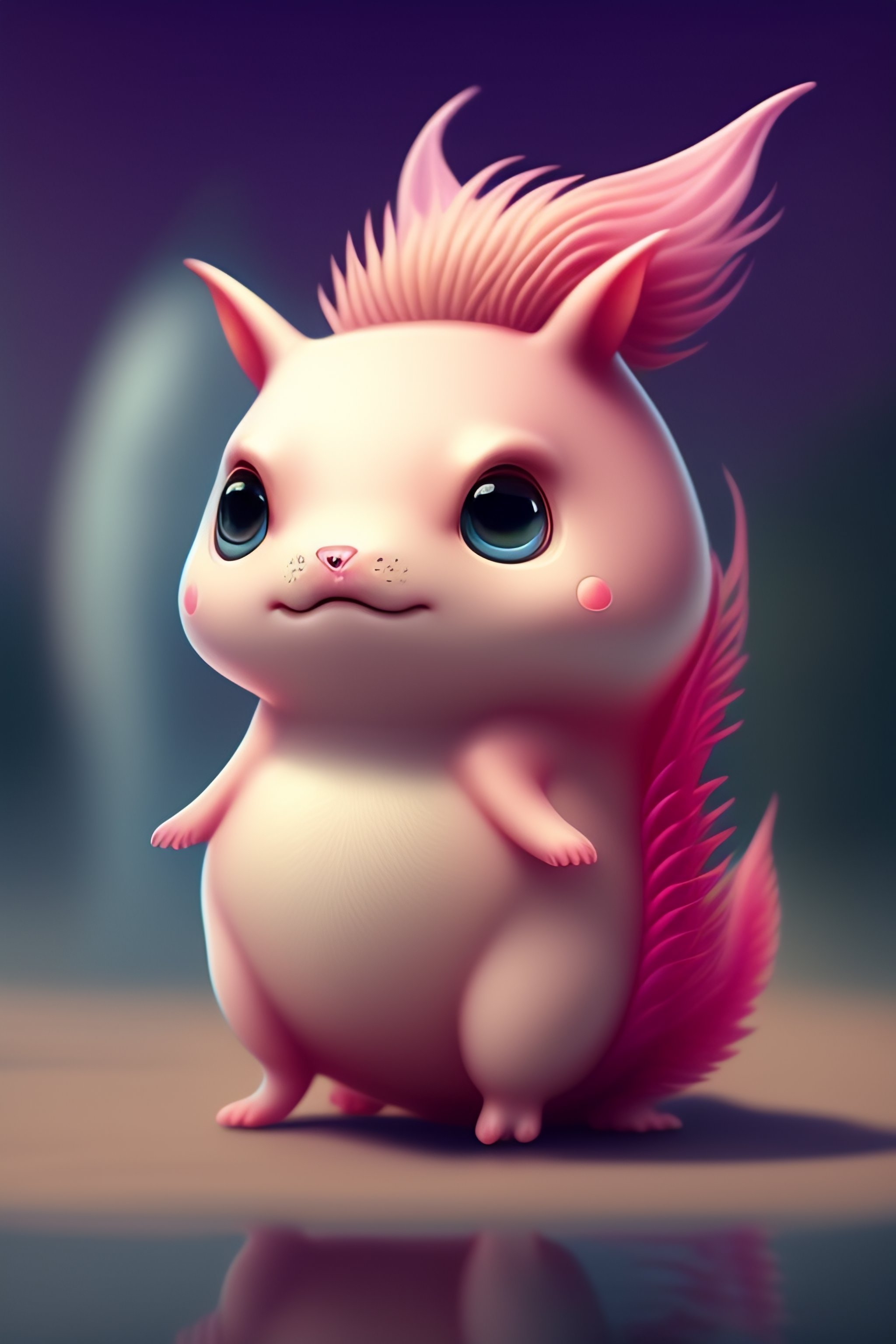 Lexica - Cute and adorable real axolotl cartoon it baby, fantasy ...