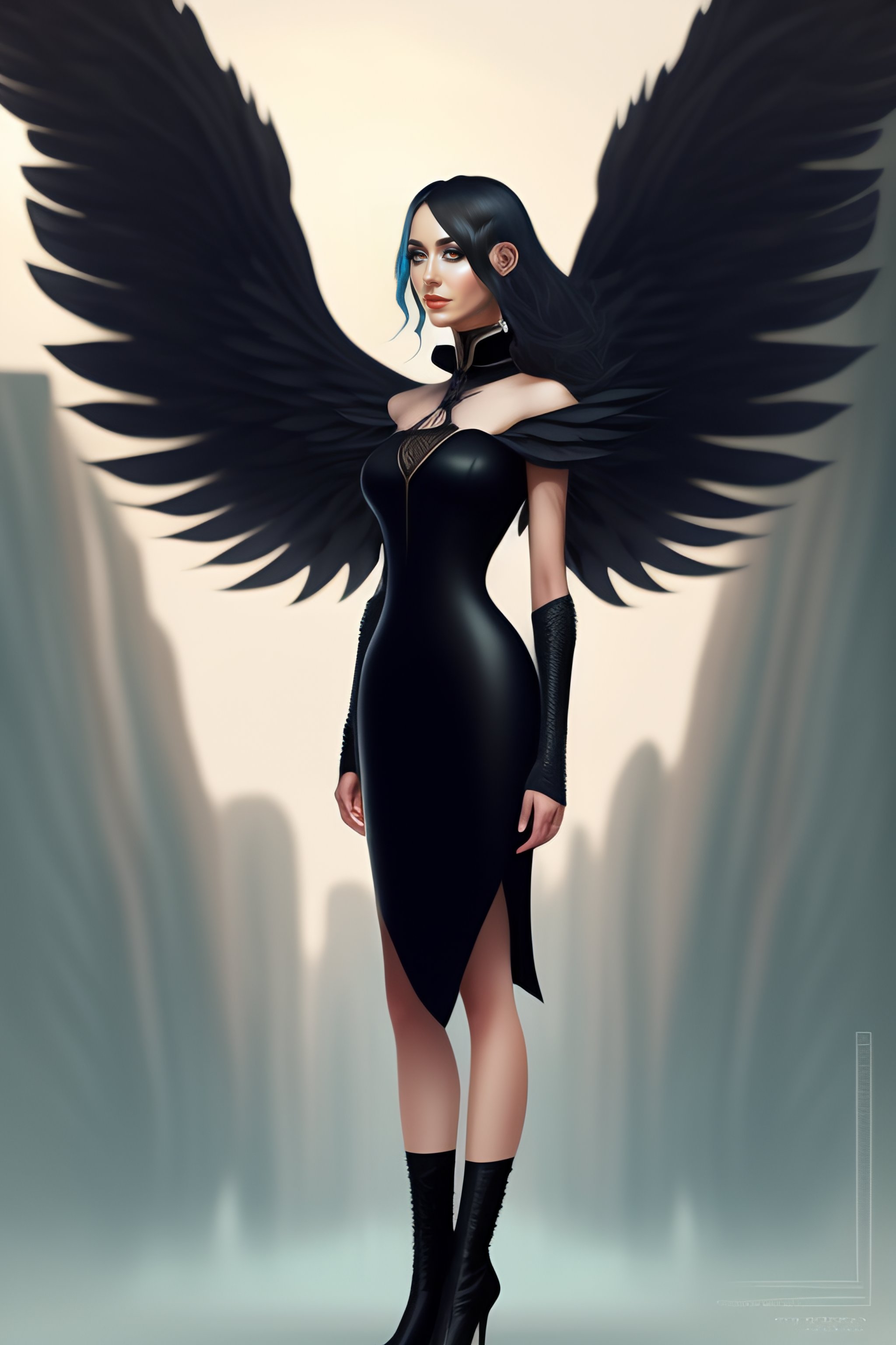 Lexica - Pokemon, illustration, tall lady-like figure wearing black ...