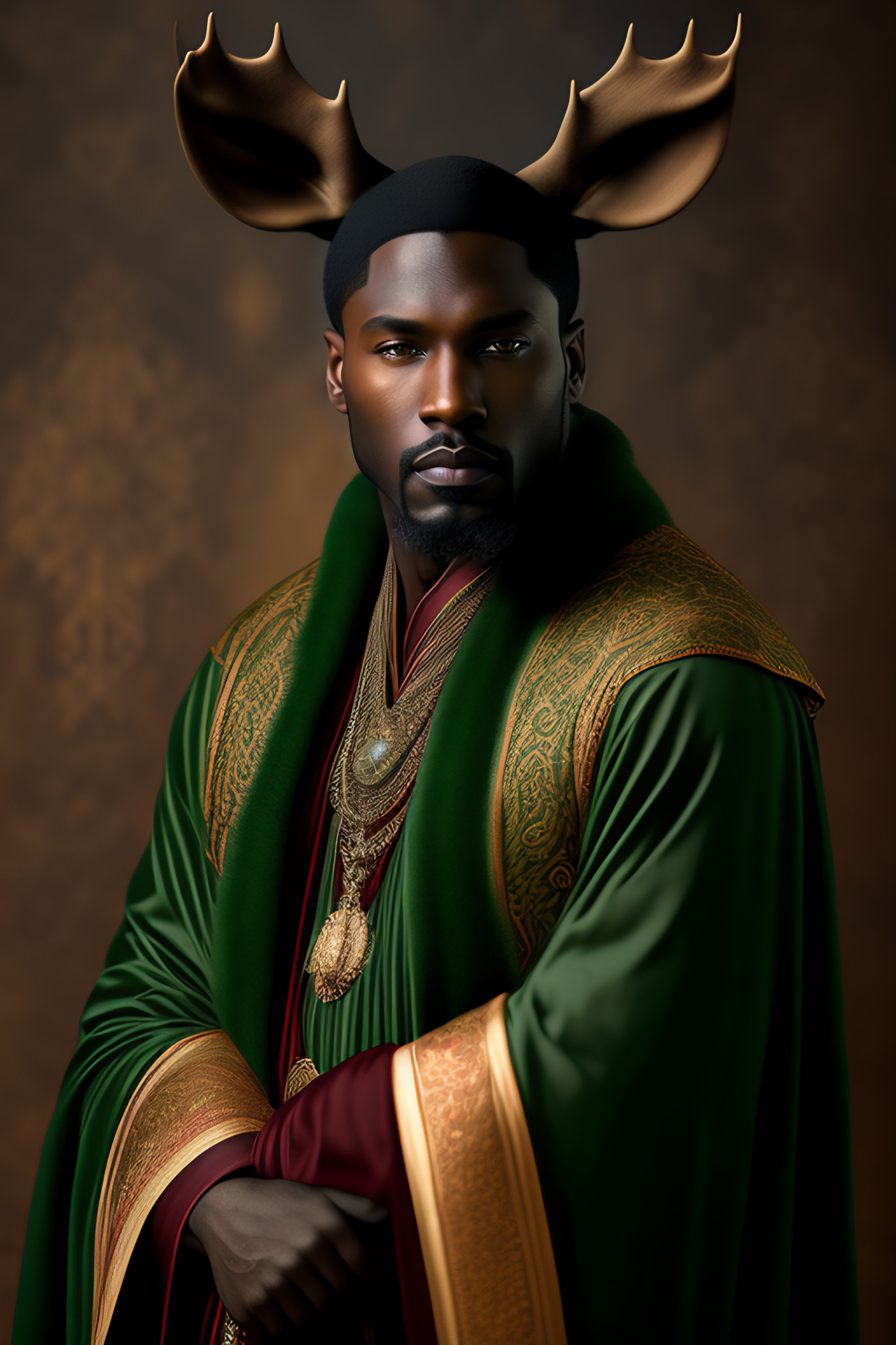 Lexica - Beautiful and highly detailed matte painting of moose wearing ...