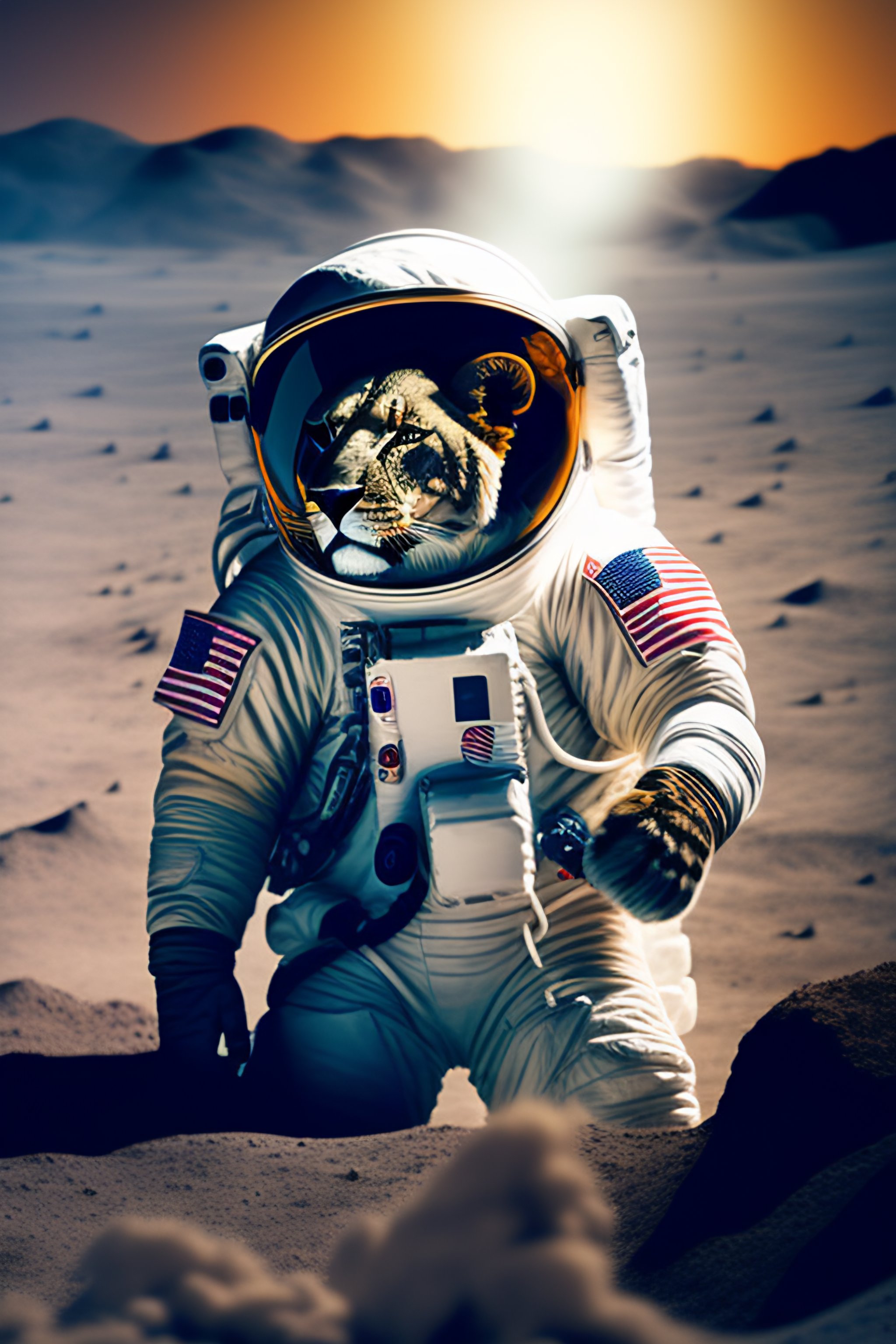 Lexica - Lion astronaut on the moon smoking a cigarette definition ...