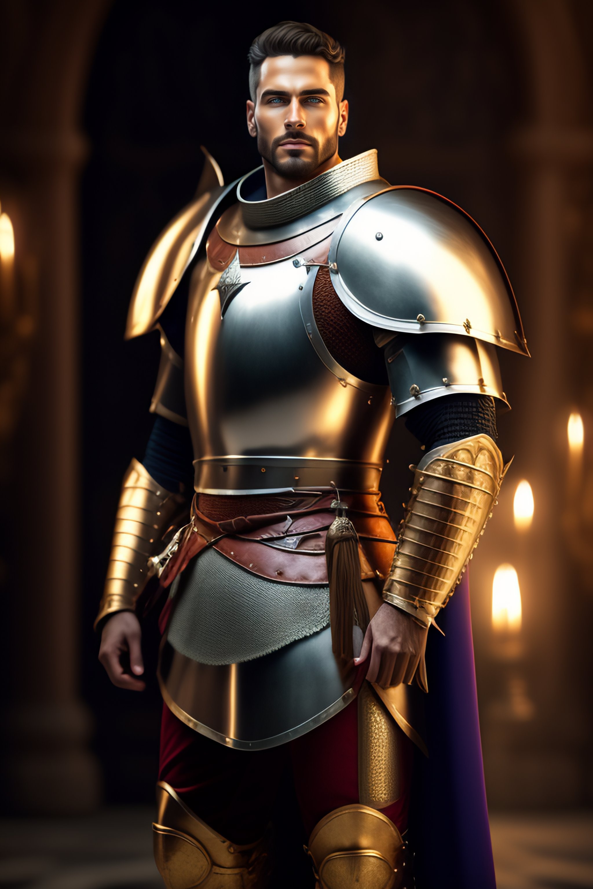 Lexica - A realistic full body portrait of a medieval Knight, neutral ...