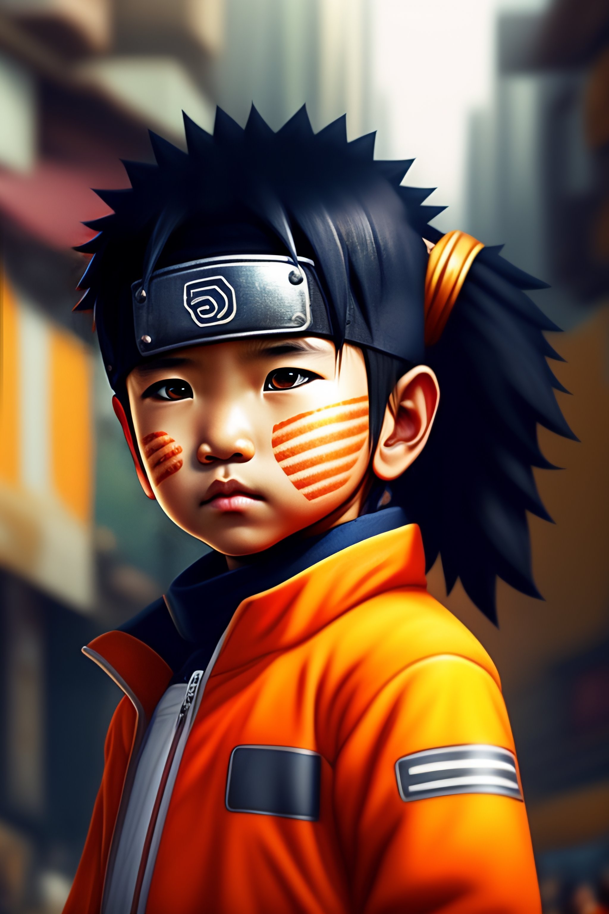 Lexica - Naruto child, realistic, slum background