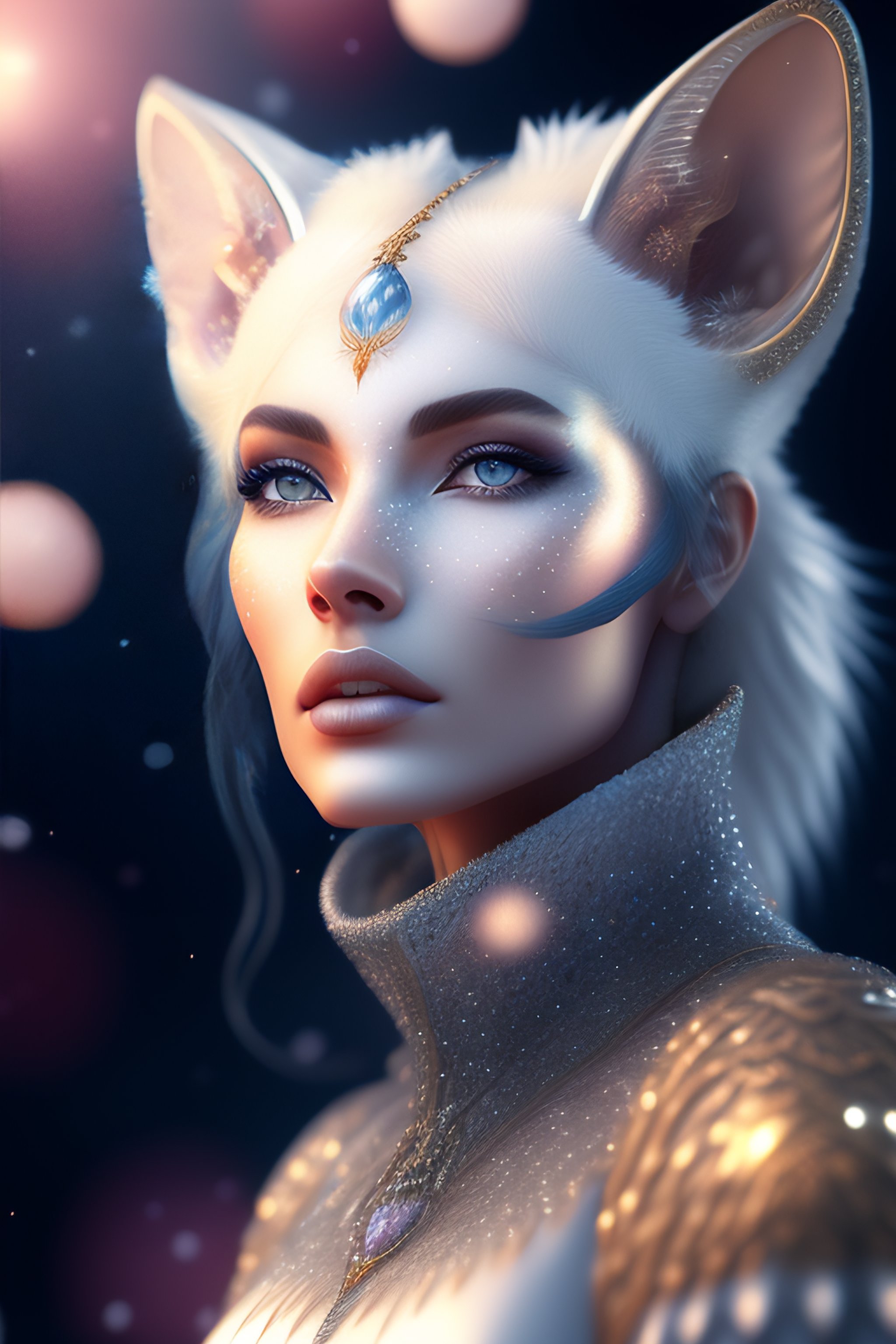 Lexica - Humanoid Felinoid lady, by well-known senior artist,frontal ...