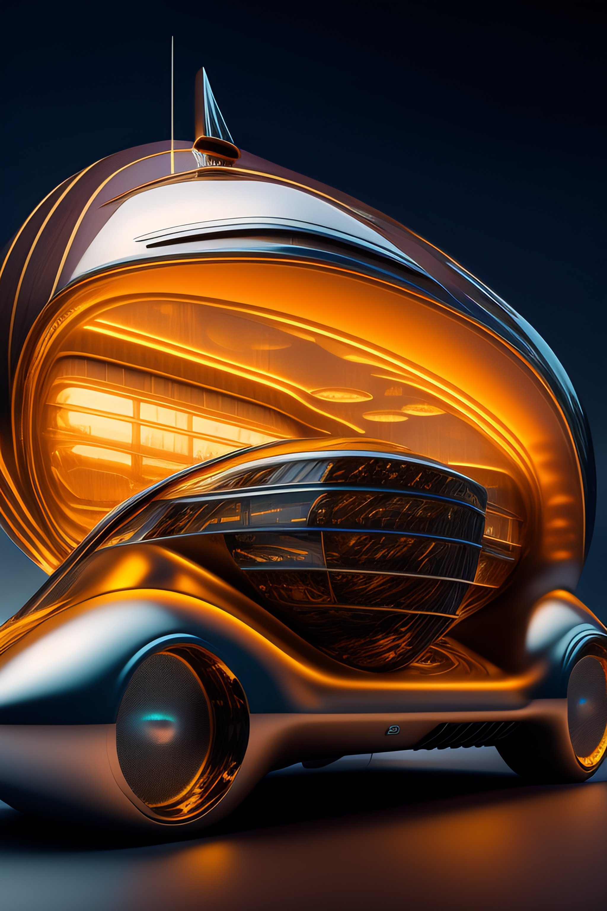 Lexica - Wide shot of a minimal biomechanical steampunk translucent ...