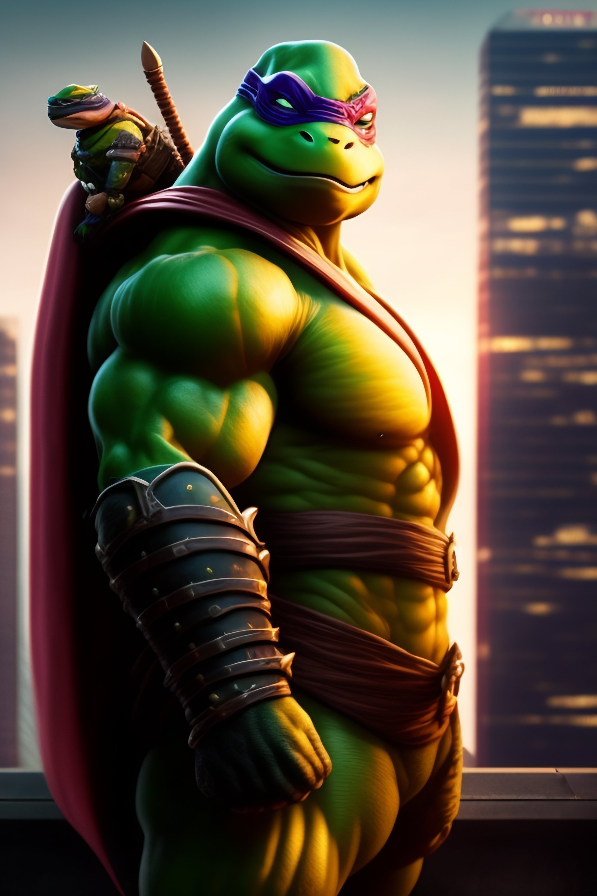 Lexica - Tmnt, rooftop, ultra realistic,