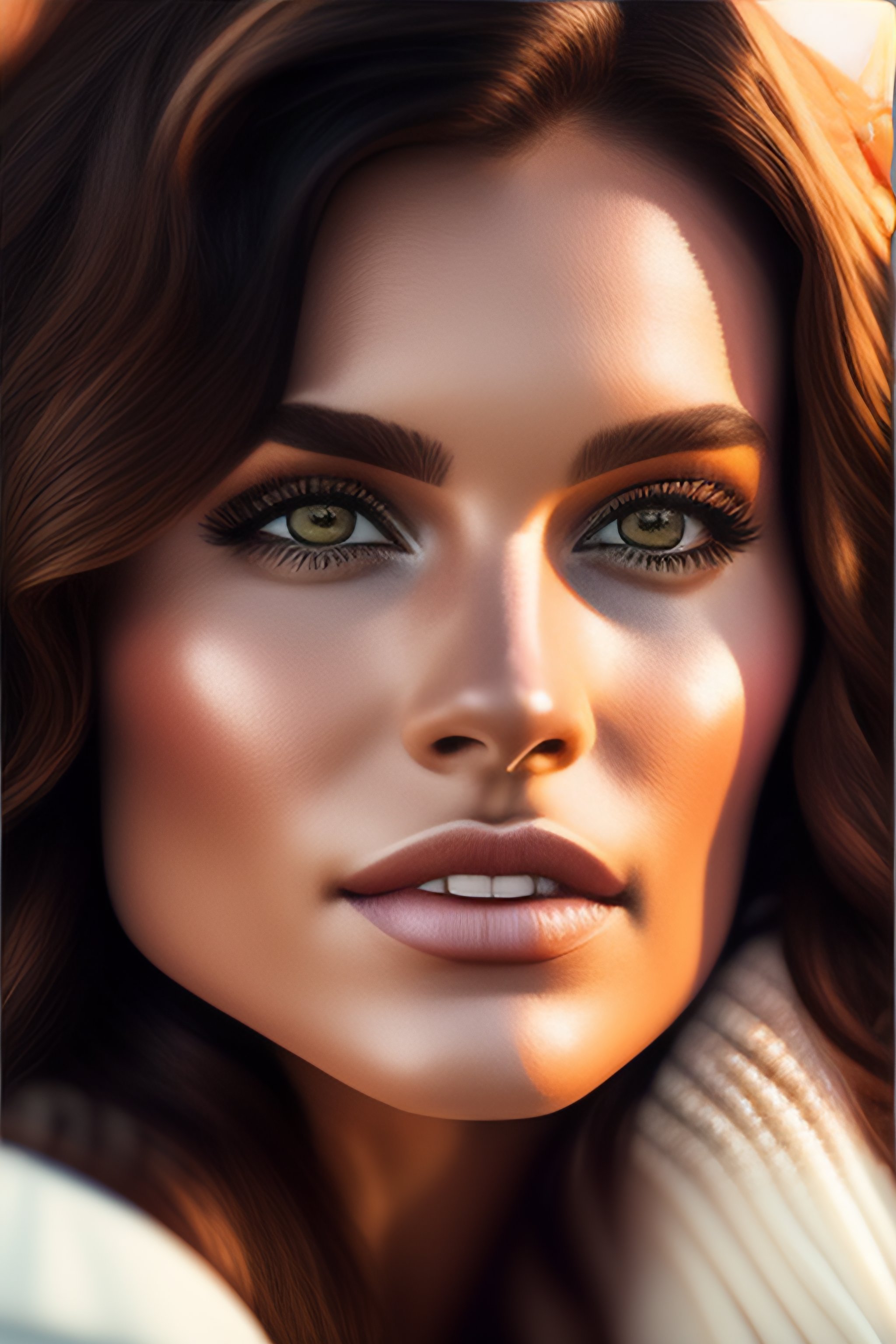 Lexica - A portrait of a beautiful brune caucasian woman, fine - art ...