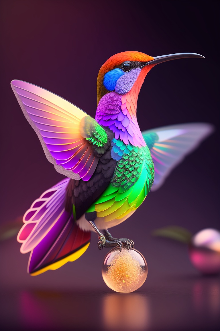 Lexica - Very beautiful crystalline hands carved hummingbird from ...