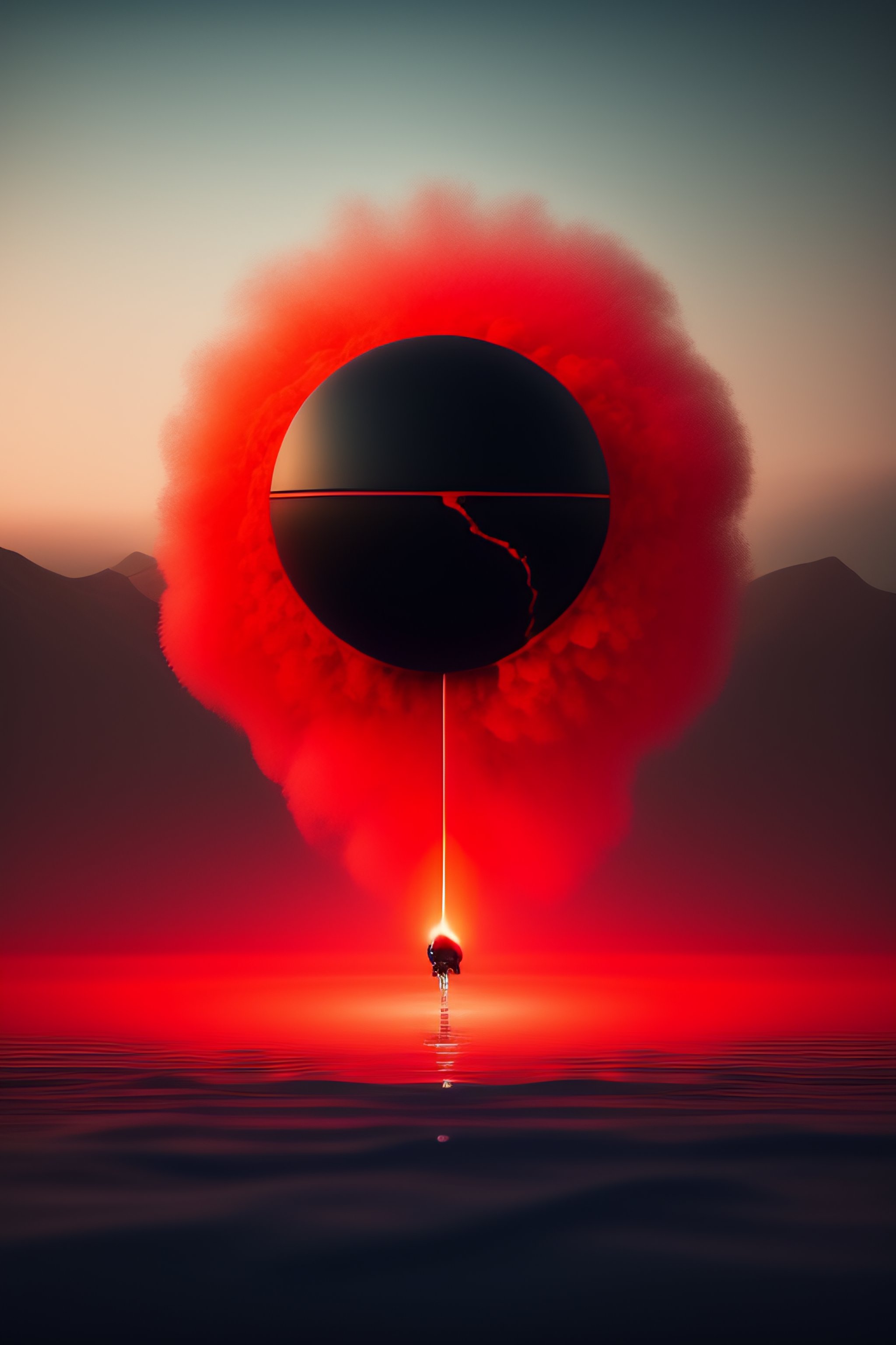 Lexica - Floating red and black formless monster