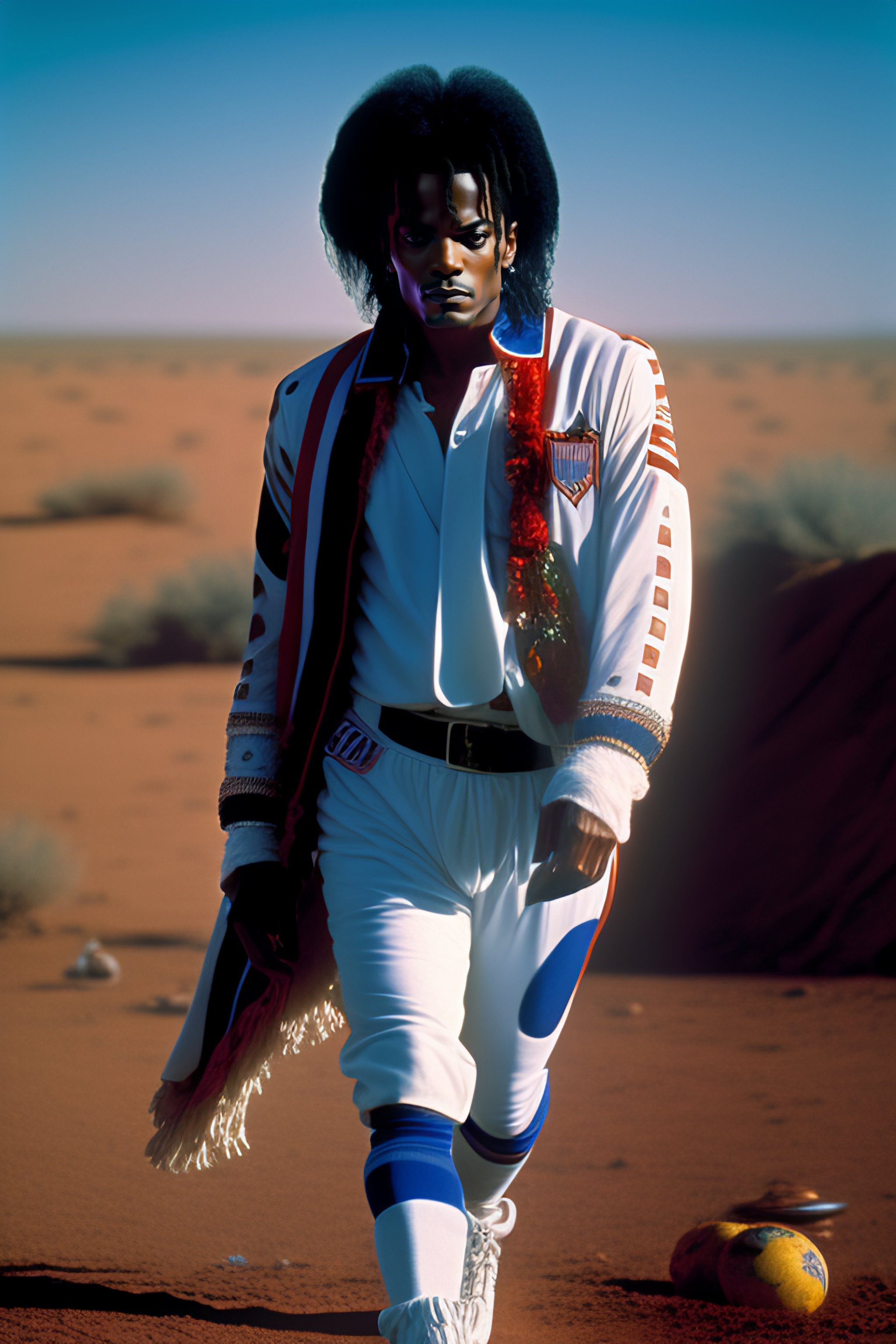 Lexica - Wide angle Environmental shot of michael jackson in a ...