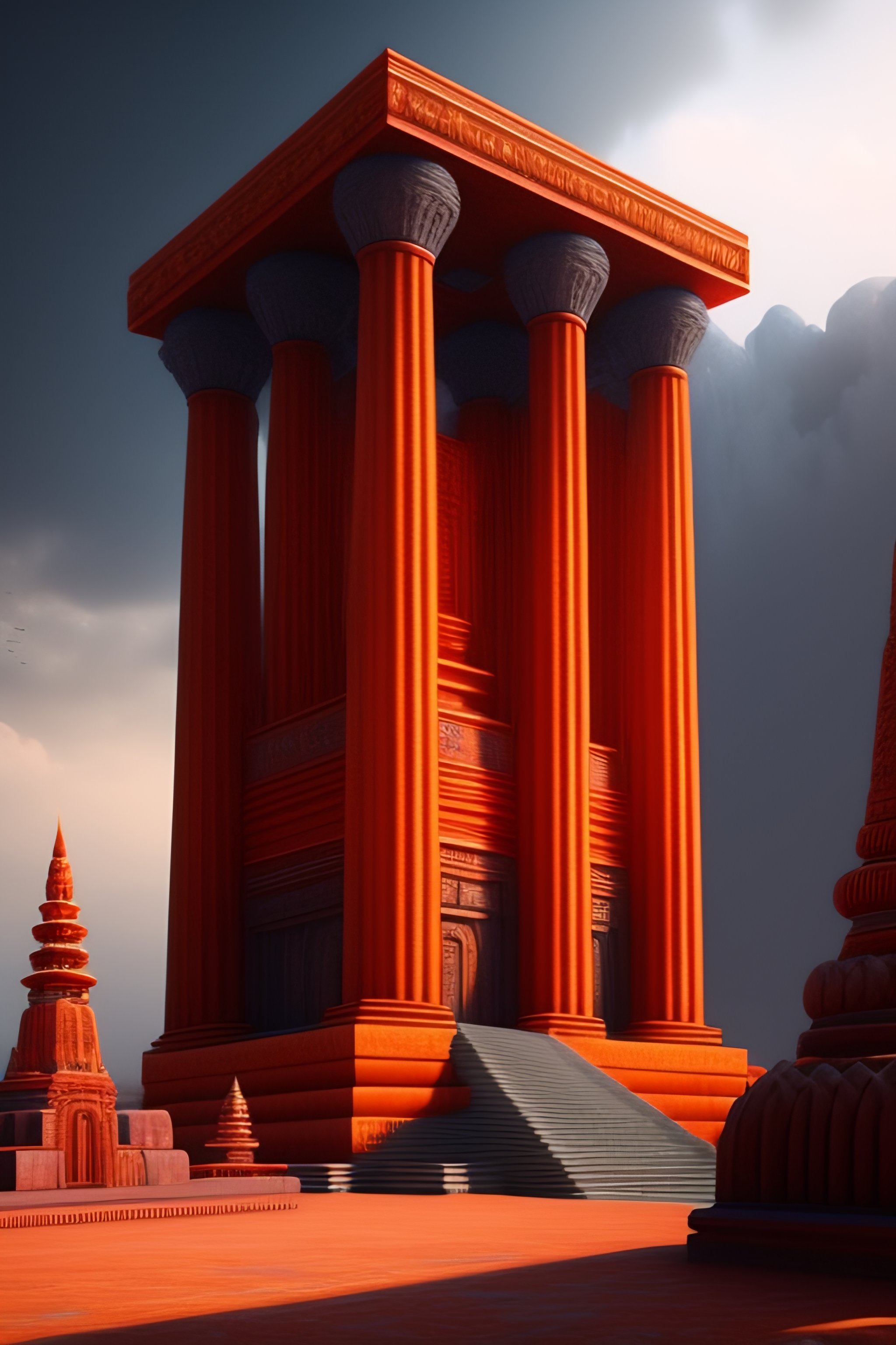 Lexica - Large scale ancient temple stone, huge and detailed towers ...