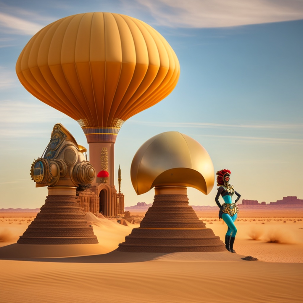 Lexica - This image of women playing a role as aliens in a desert is ...