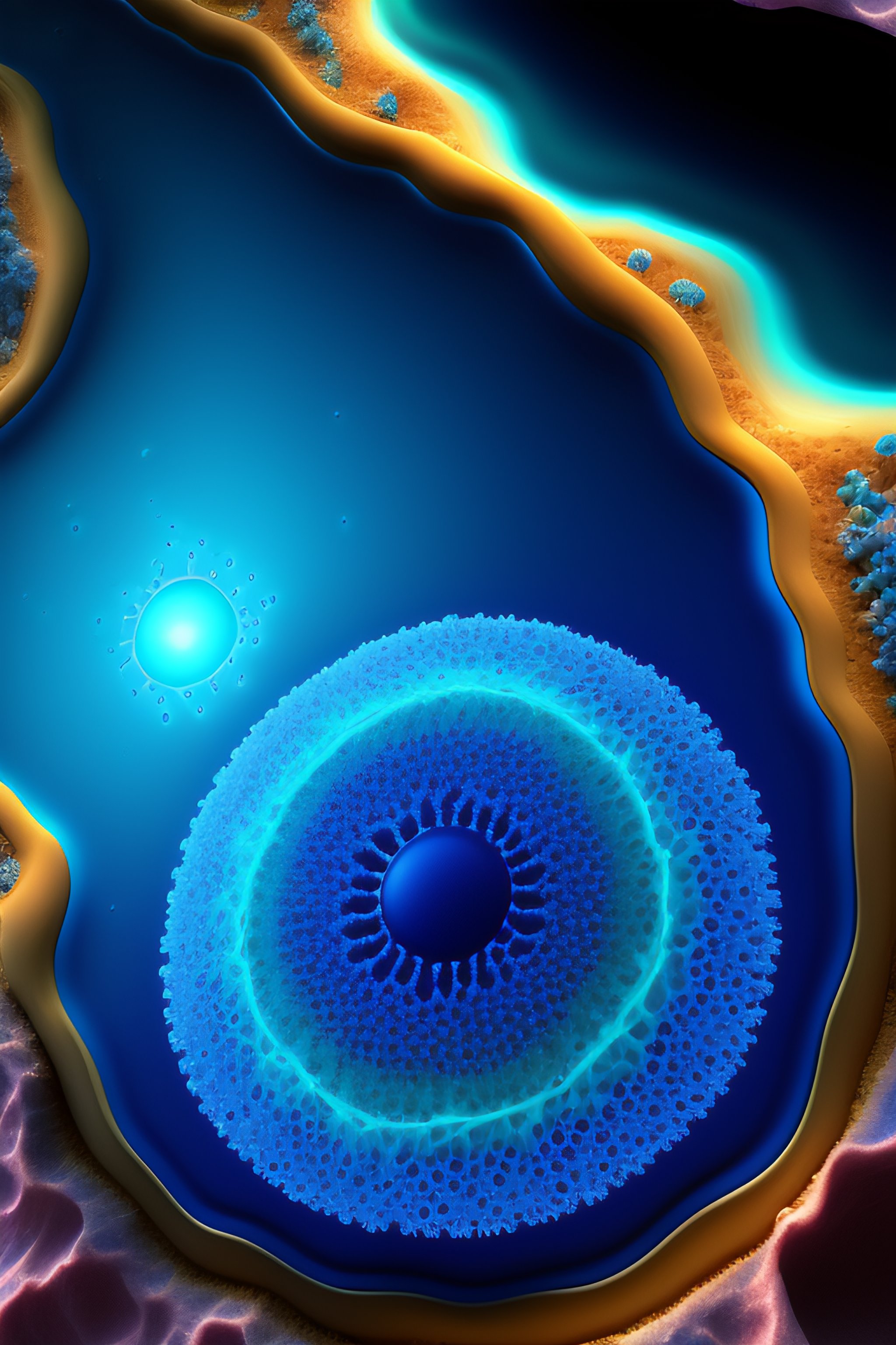 Lexica - Computer rendering inside of a natural neuron organelle ...