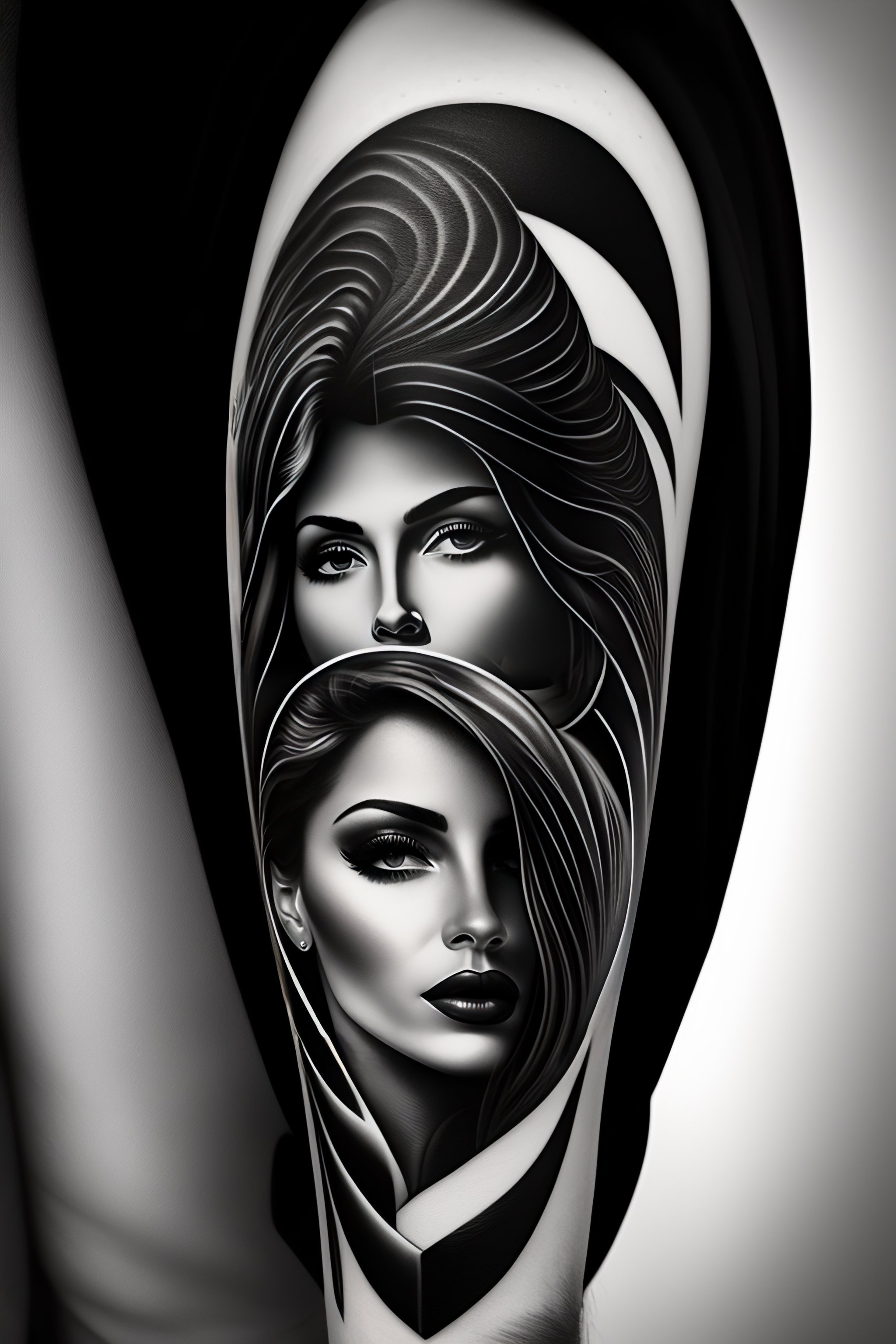 Lexica - Trauma in the style of a minimalist black and white fine line ...