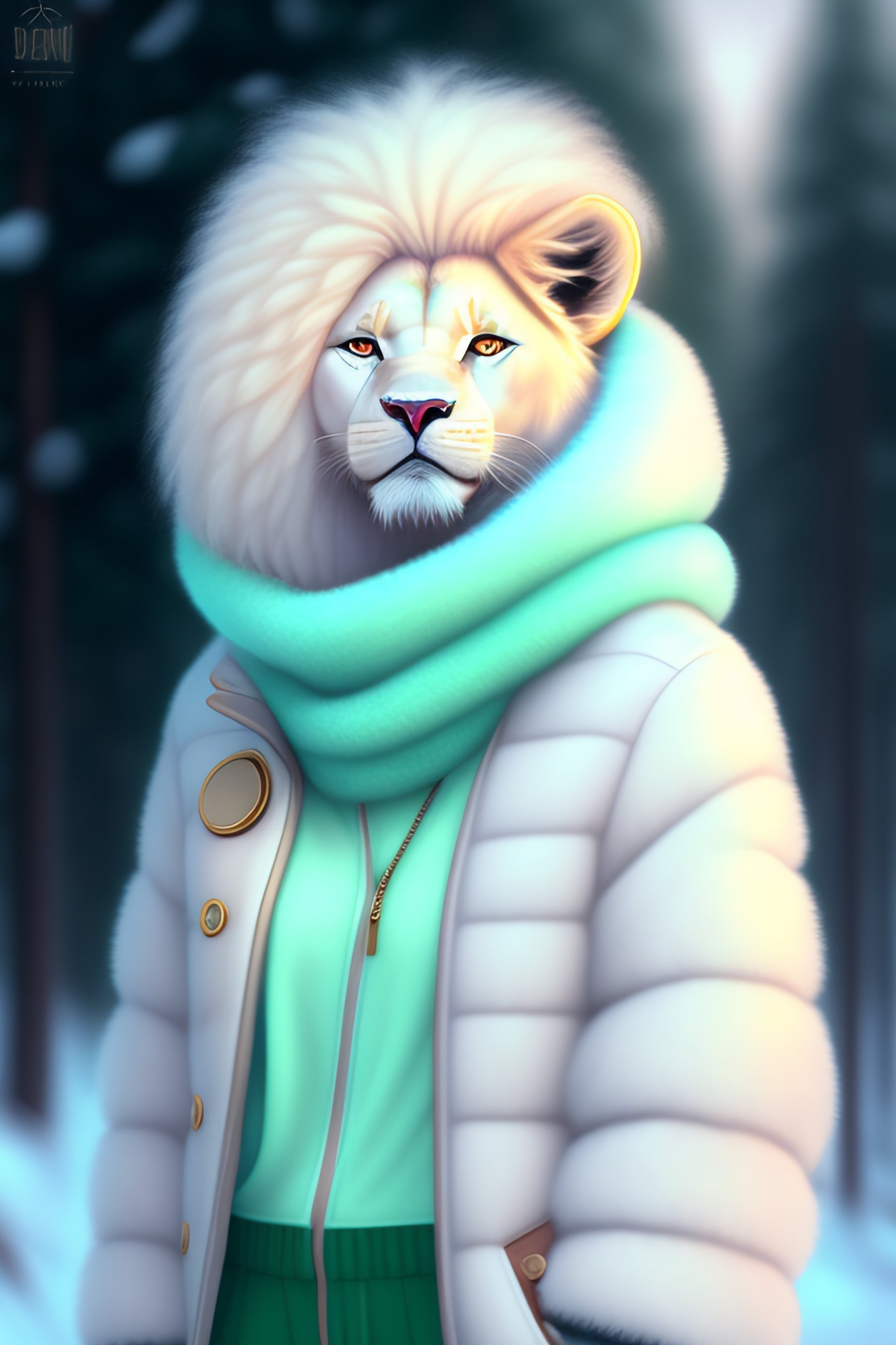 Lexica - Aesthetic portrait commission of a albino male furry anthro ...
