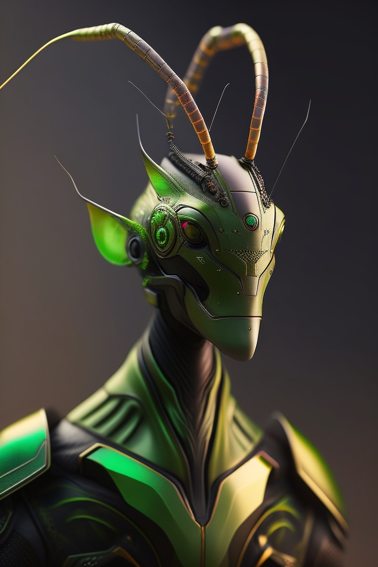 Lexica - Mantis man ; head with antennae ; mantid features drawing ...