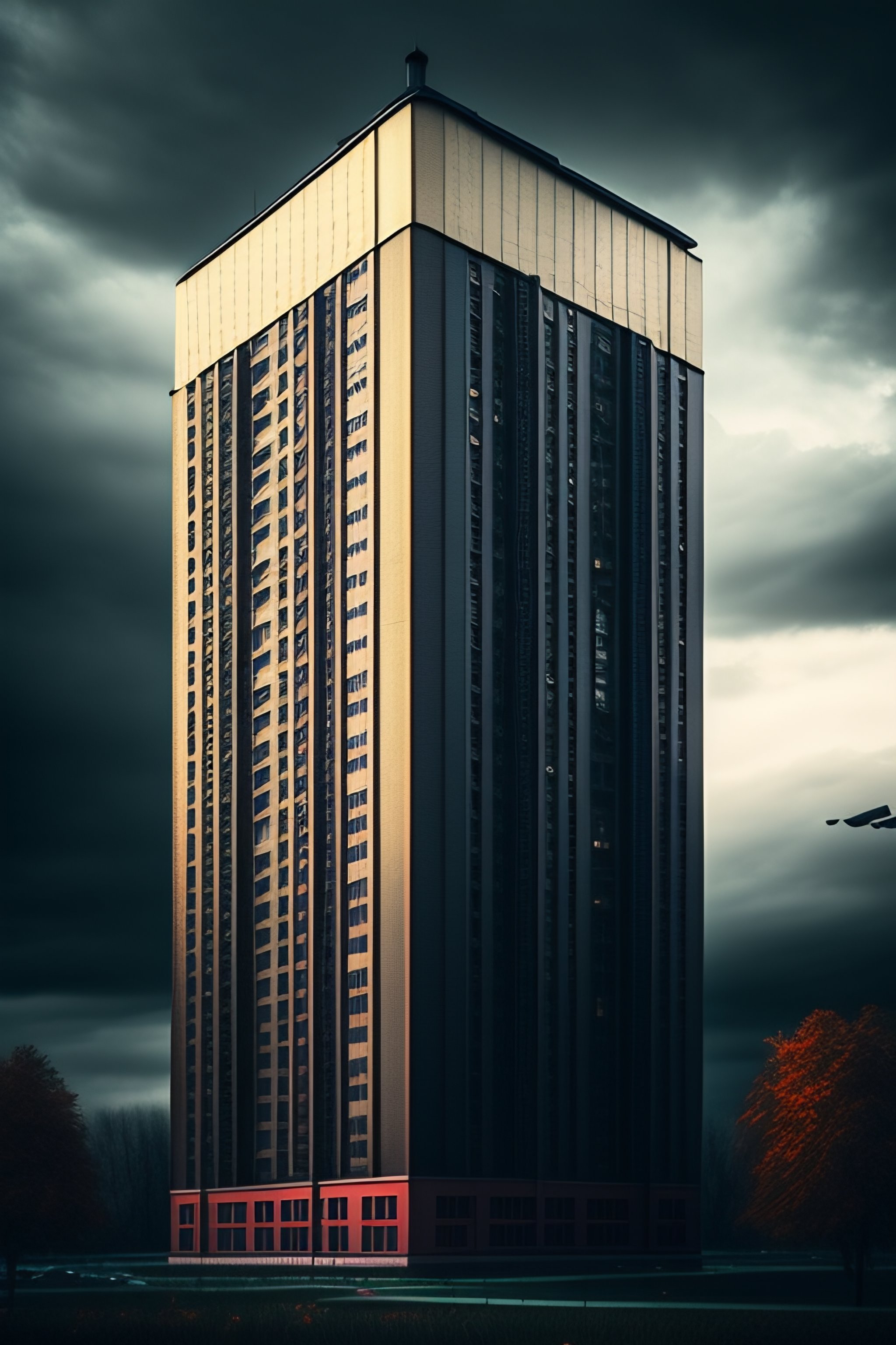 Lexica - Soviet apartment building, low, overcast sky, autumn, noir ...