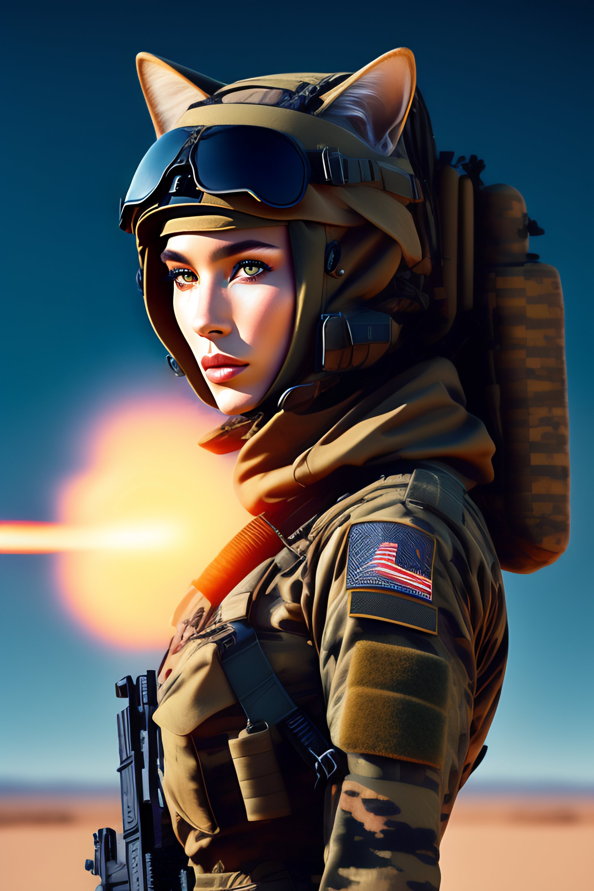 Lexica - Cat soldier, army tactical west, AK47, fire, 8k resolution ...