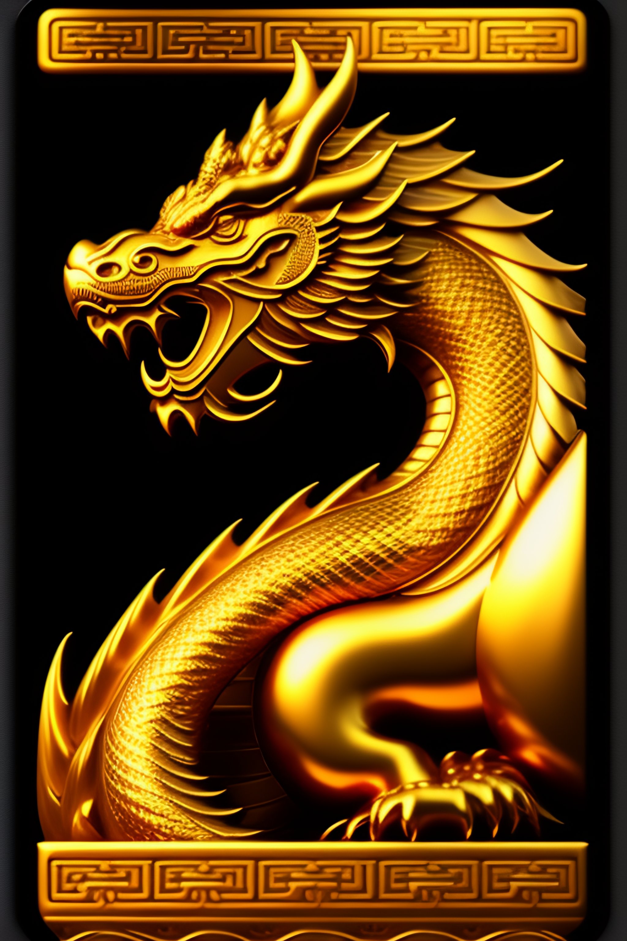 Lexica - Chinese golden dragon card
