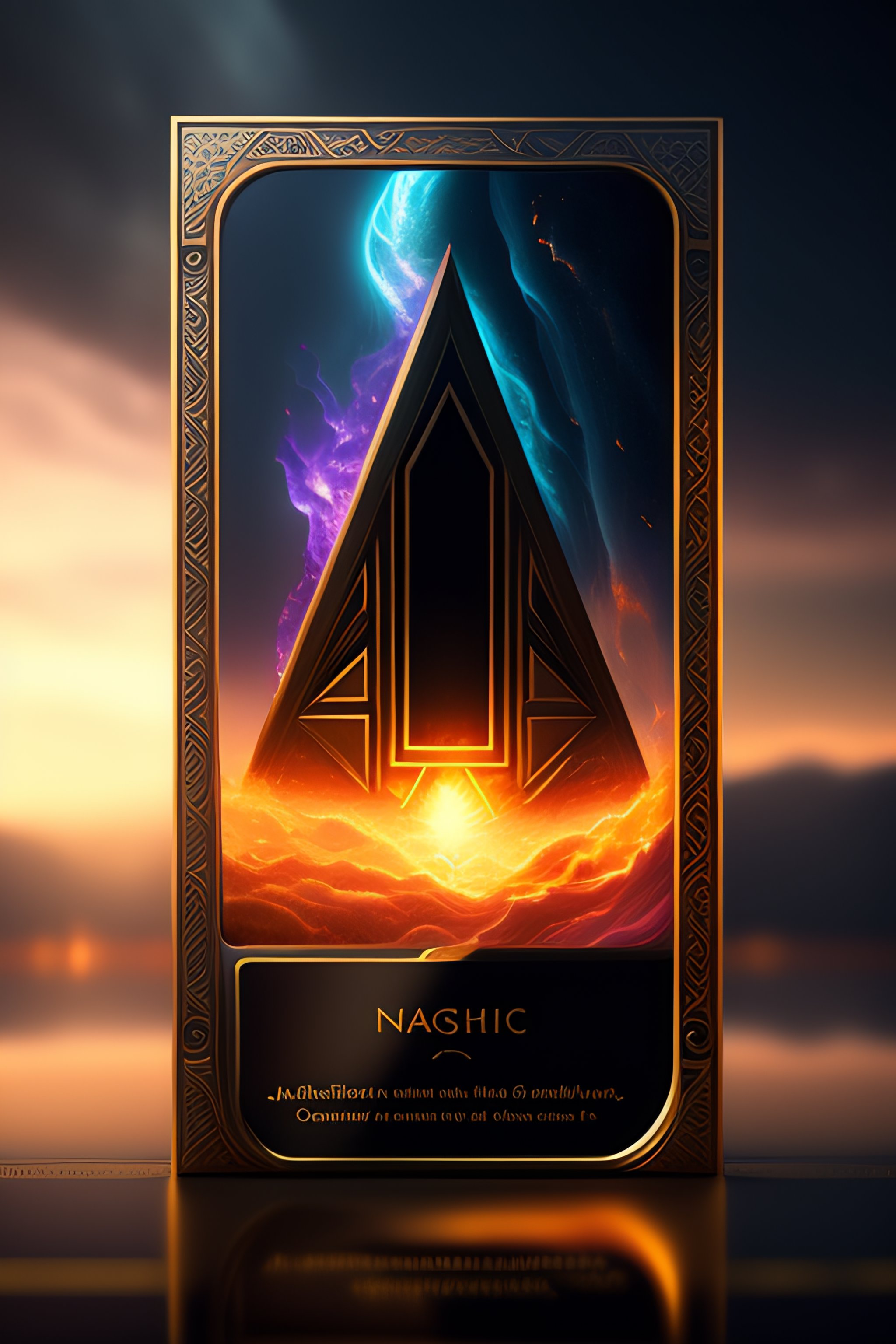 Lexica - Frame of a magic card, back, detailed, magic elements ...