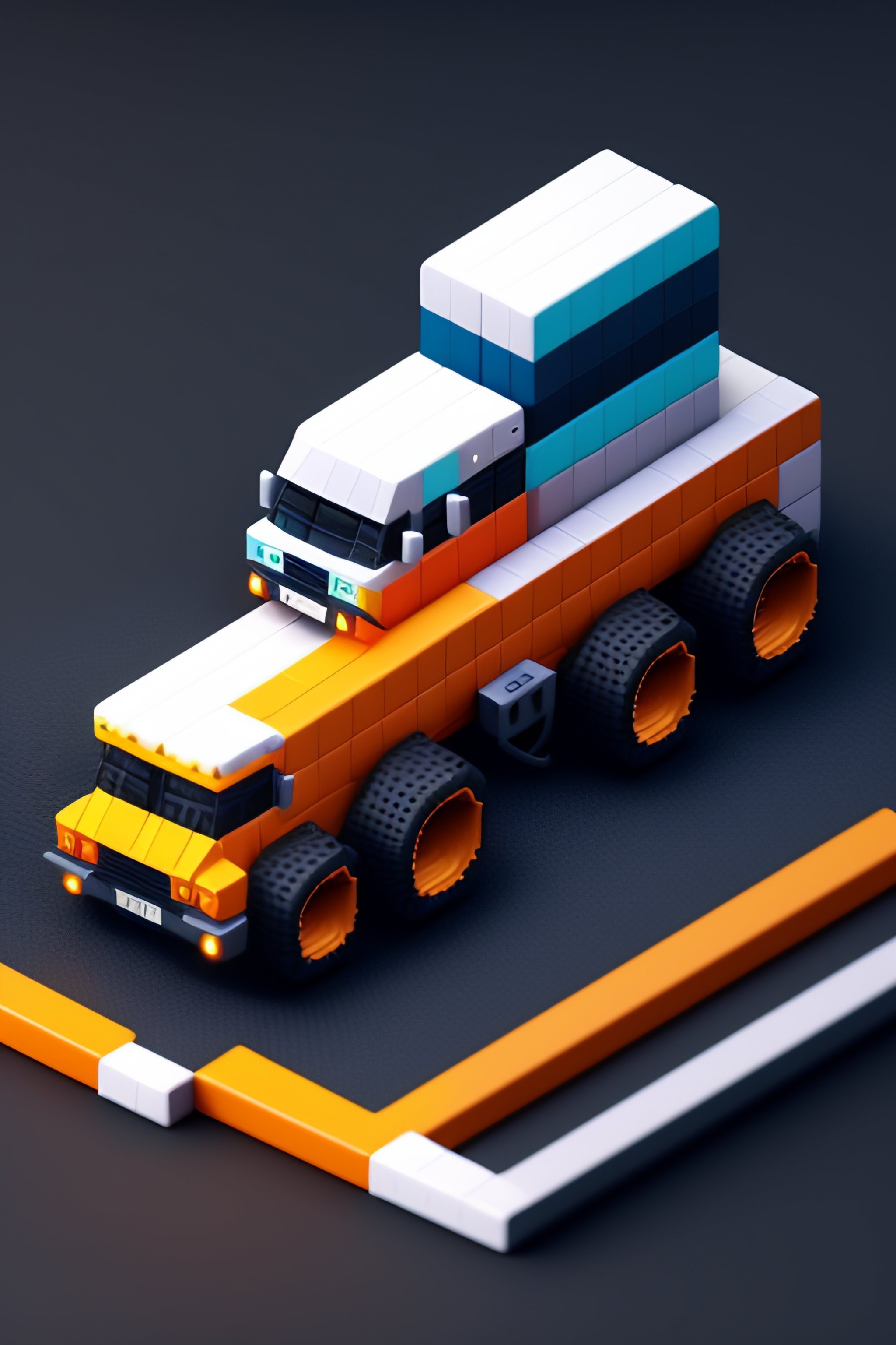 Lexica - Detailed isometric bmw, pixel art, unreal engine voxel render