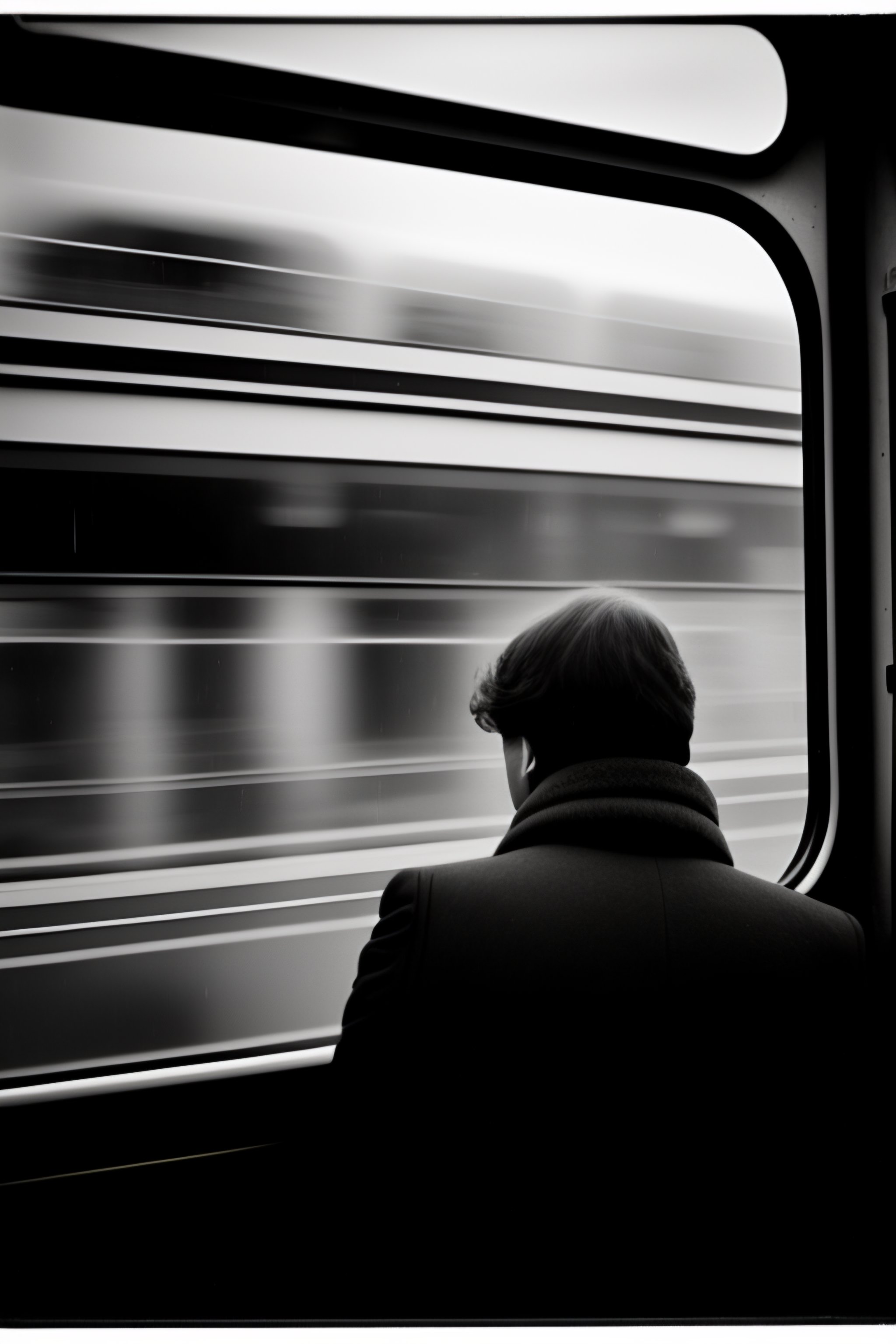 Lexica - View of a bus full of people going to work , view from inside ...