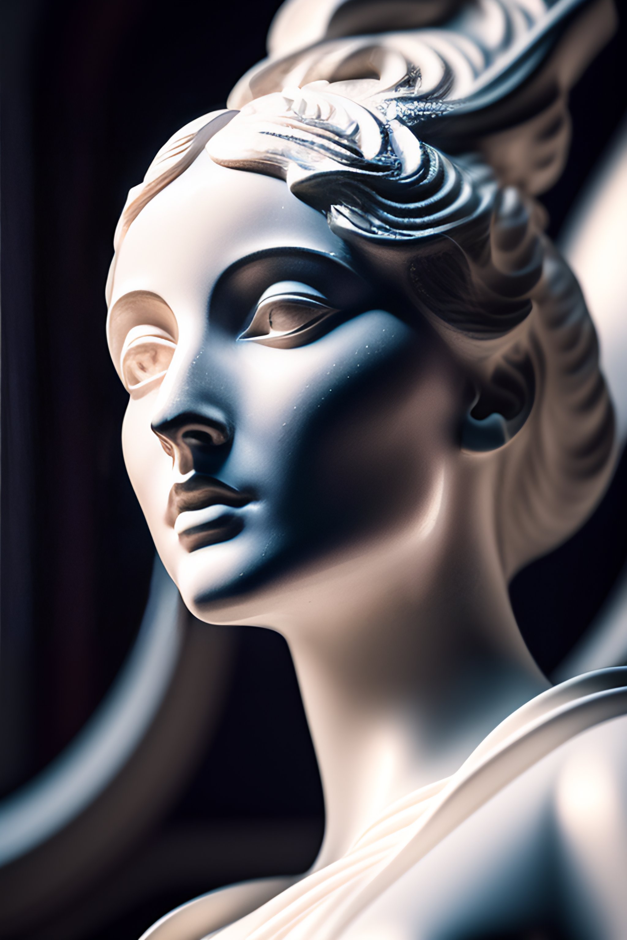 Lexica - Snake hair Woman in the form of a greek sculpture in white ...