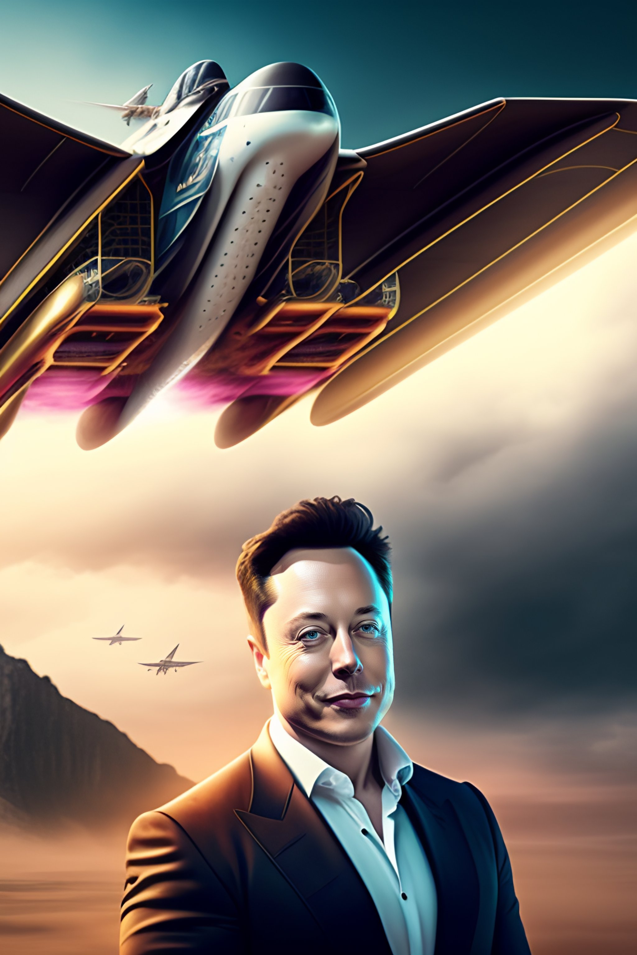 Lexica - Elon musk with wings