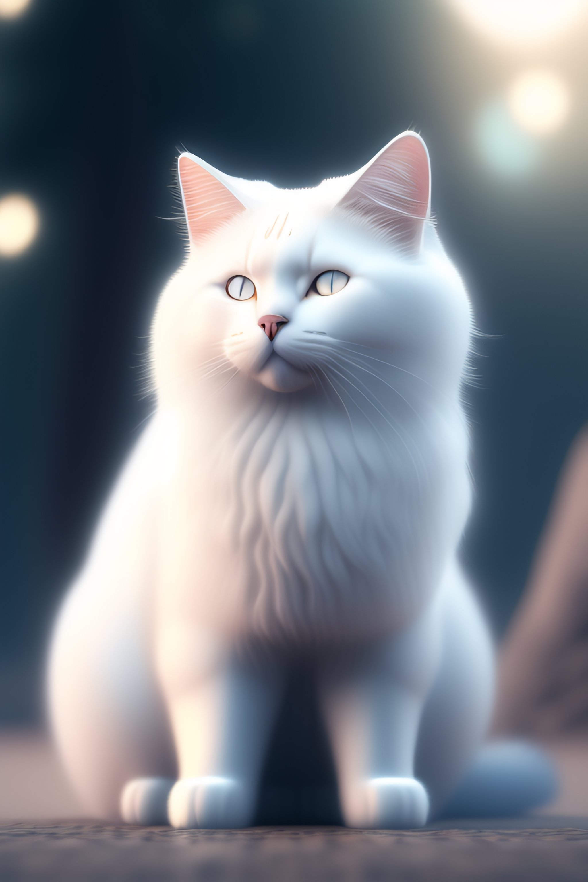 Lexica - Ultra hd! realistic, chrome, white fluffy cat, dream ...