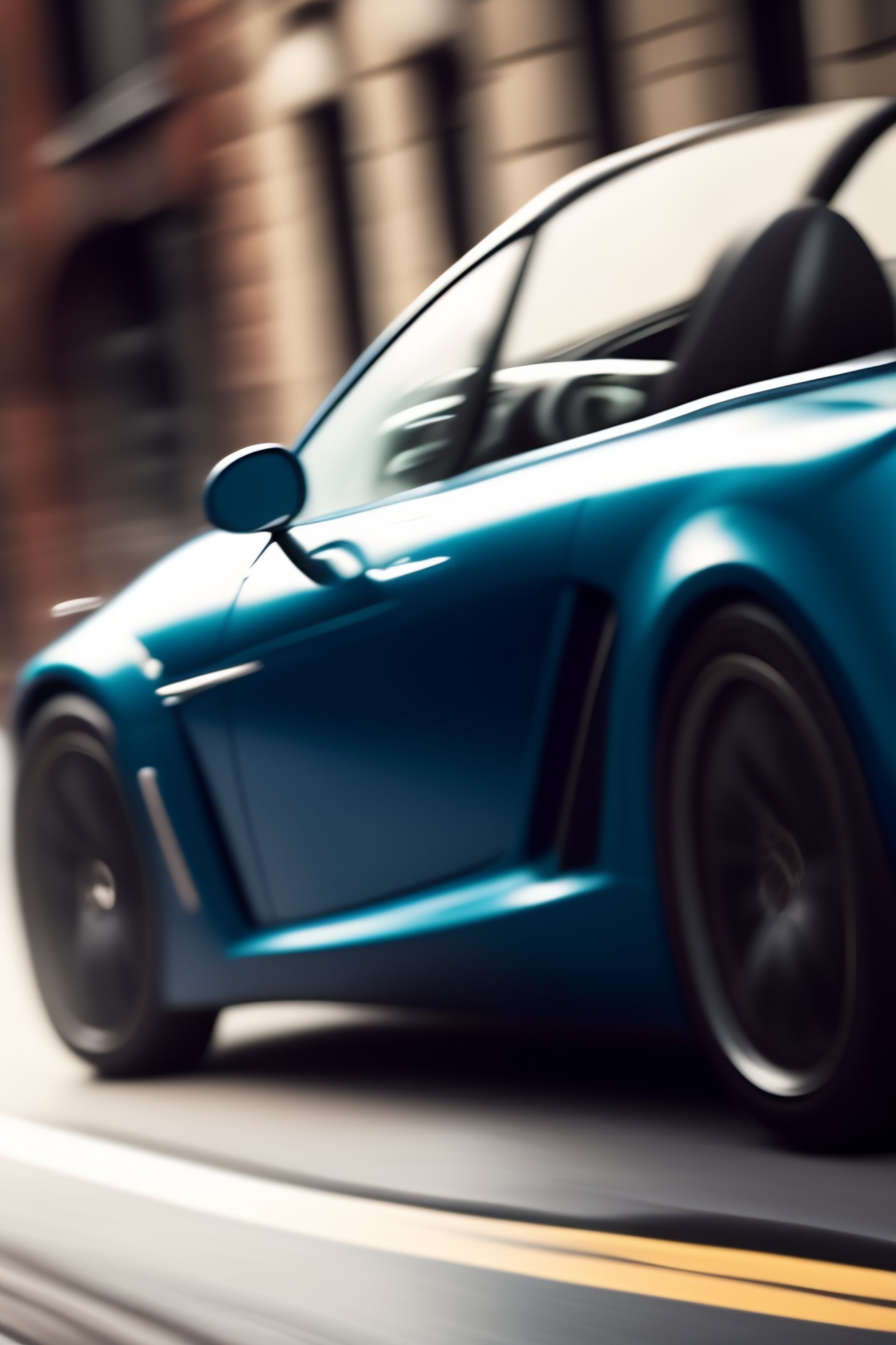 Lexica - A closeup action shot of a male spy driving through the narrow ...