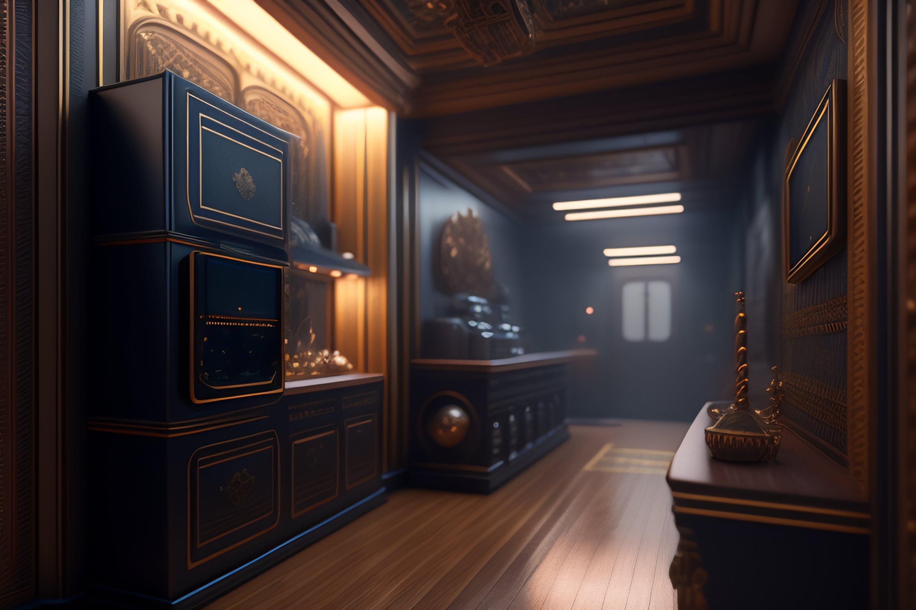 Lexica - Mechanized room, neorealist art room, intricate details ...