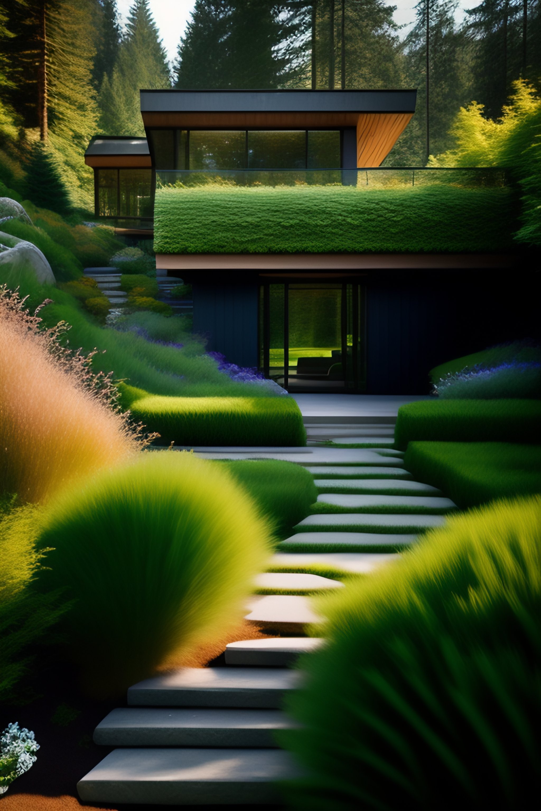 Lexica - Stunning steep hillside pacific northwest landscape design ...