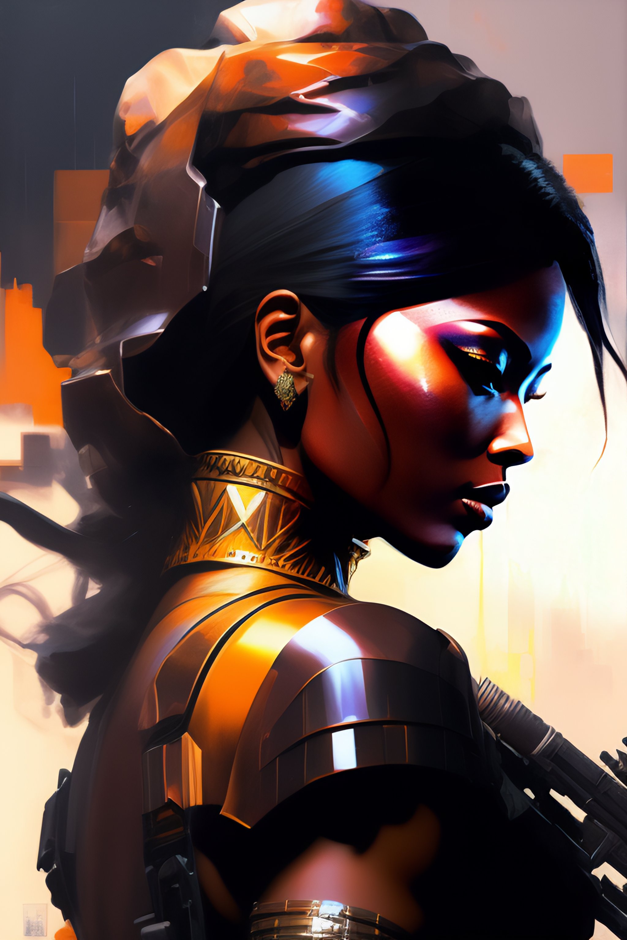 Lexica - Budda wearing metal gear armor holding gun dramatic lighting ...