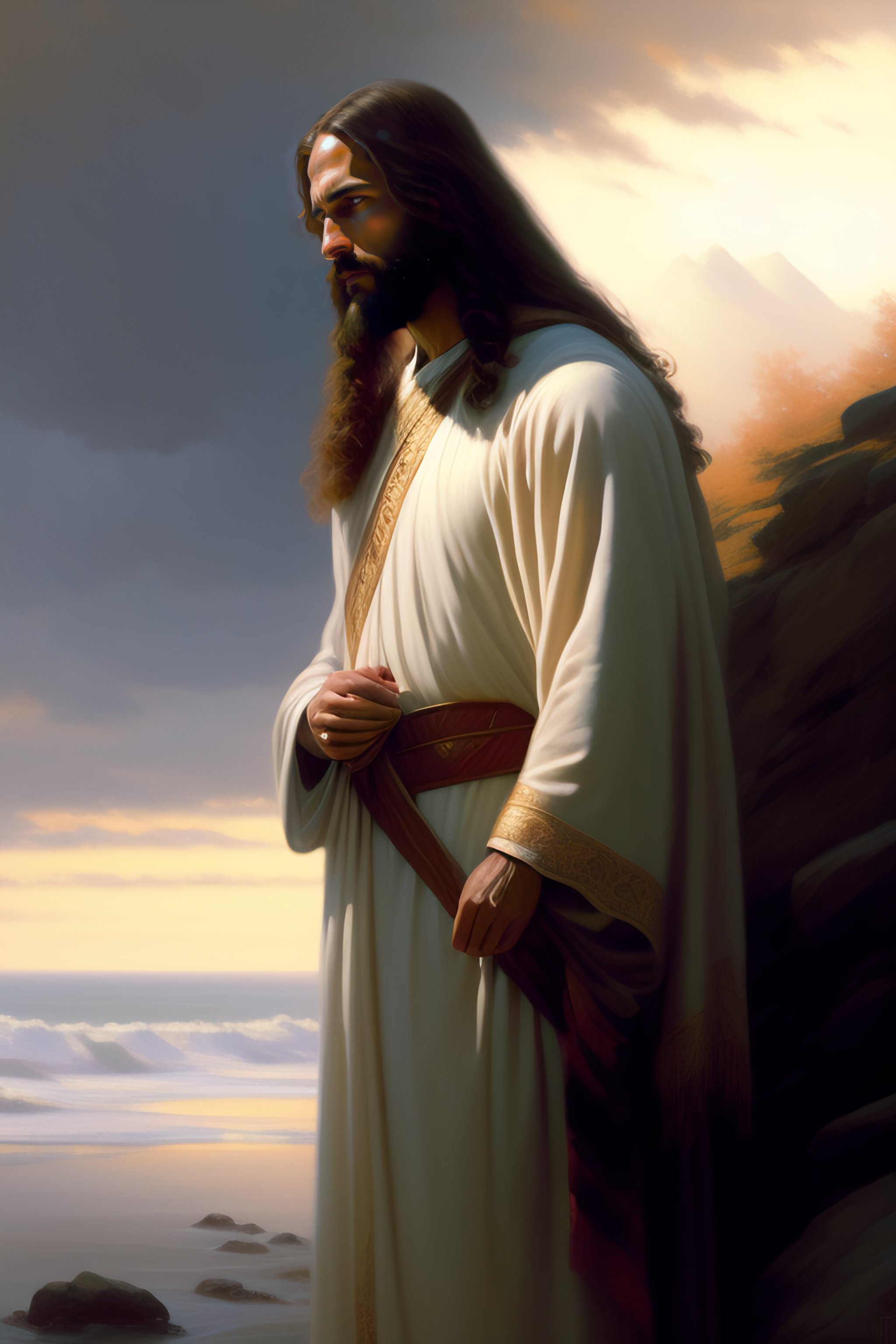 Lexica - Full body photo of jesus christ majestic spooky disquieting ...