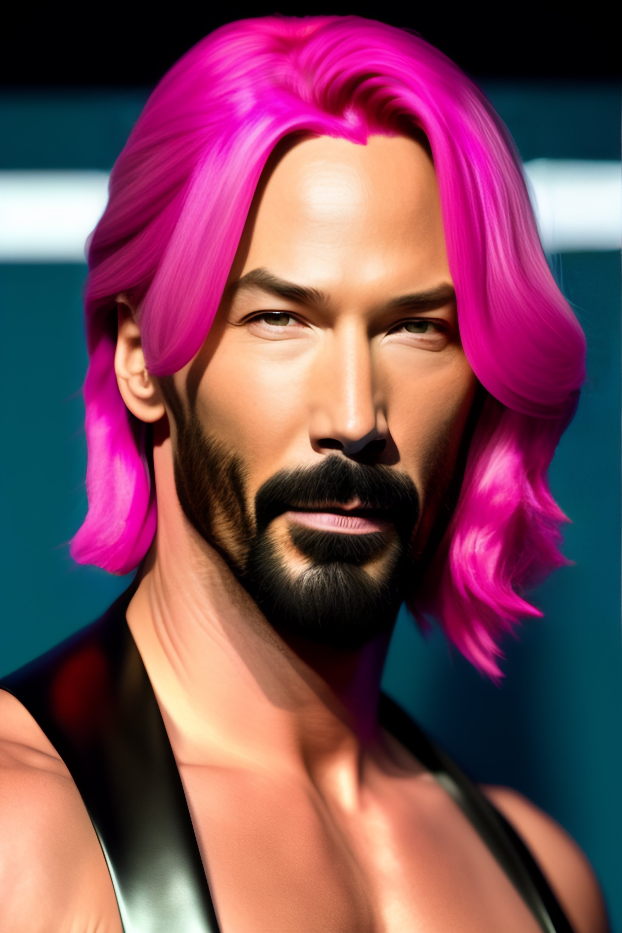 Lexica - Pink hair keanu reeves