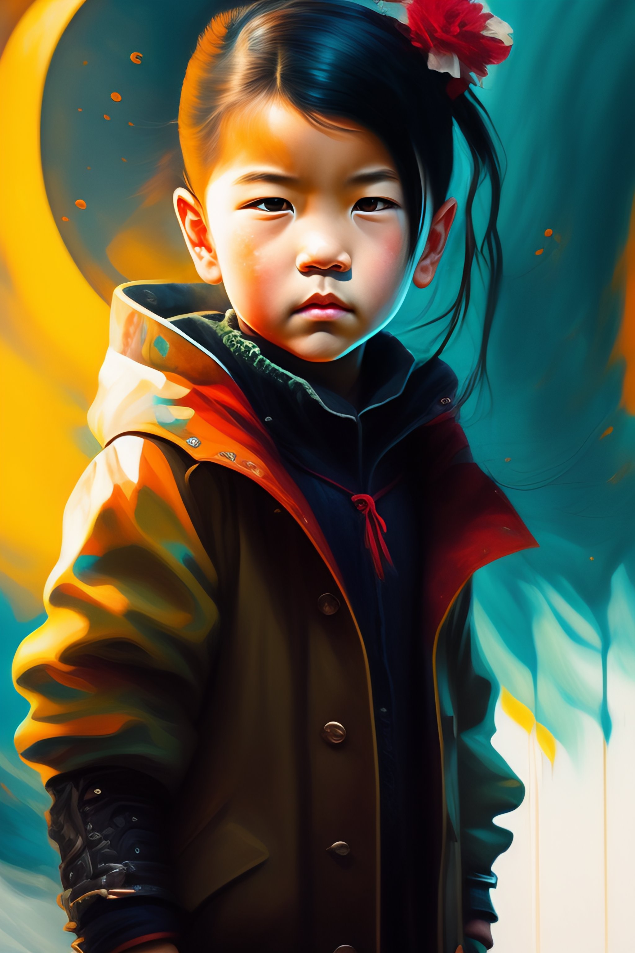 Lexica - A portrait of poor crazy aggressive child, in a style of ...