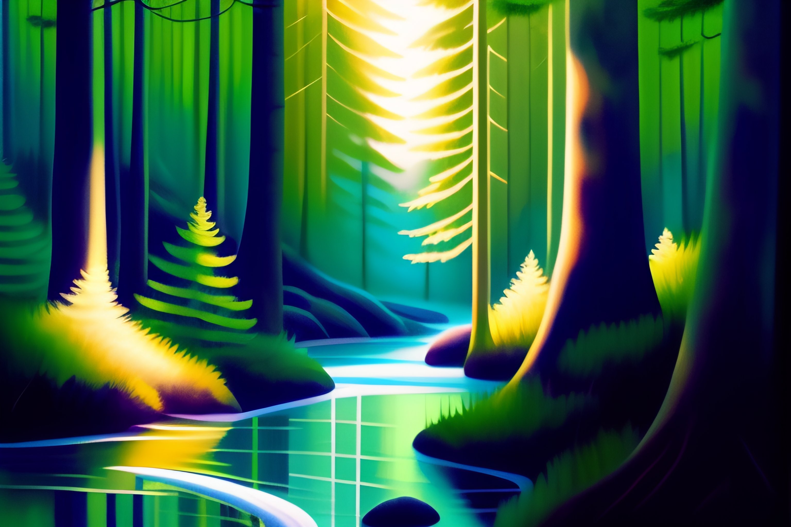 Lexica - As the night falls, the dense, shadowy forest takes on a more ...