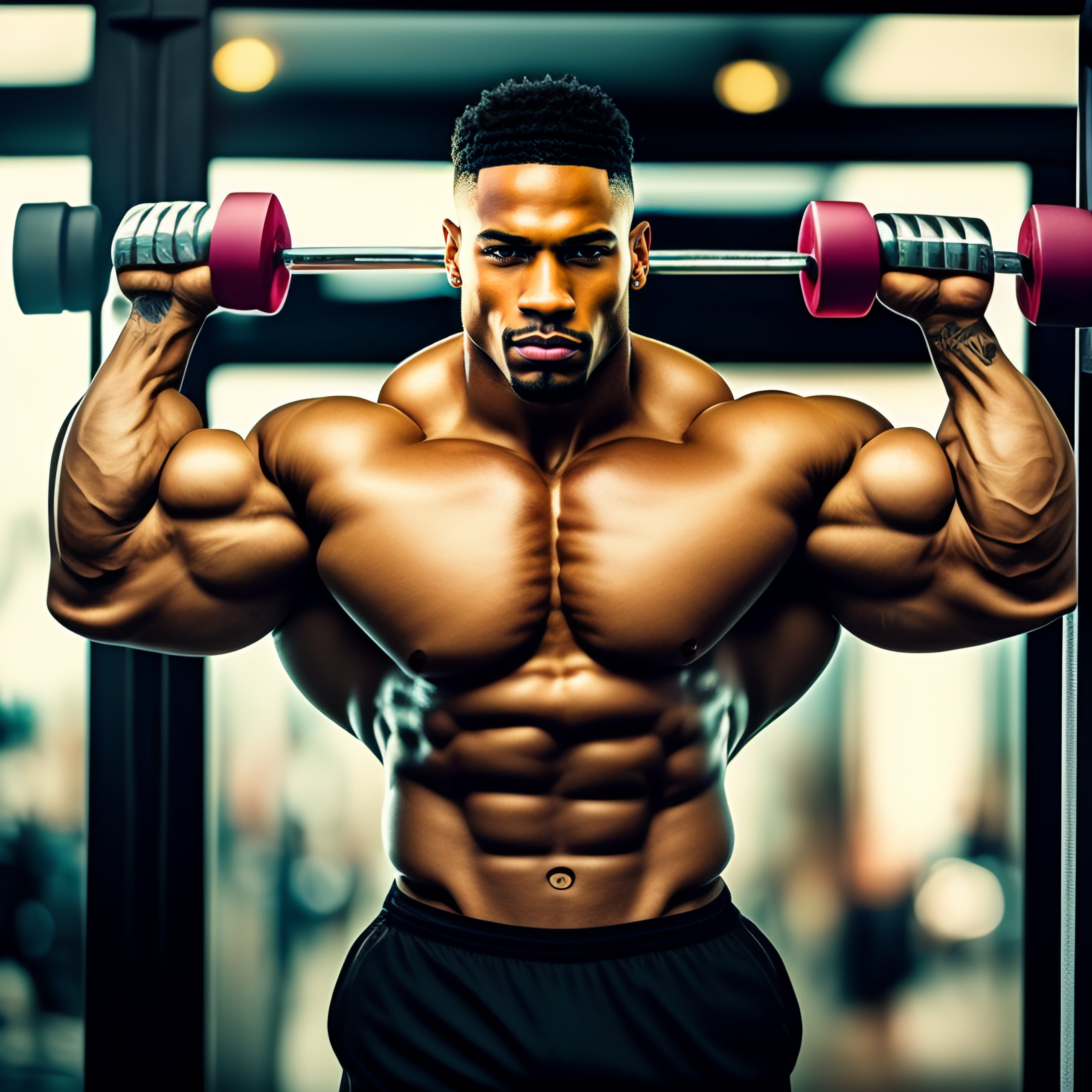 Lexica - Portrait of a light skin latino bodybuilder outside