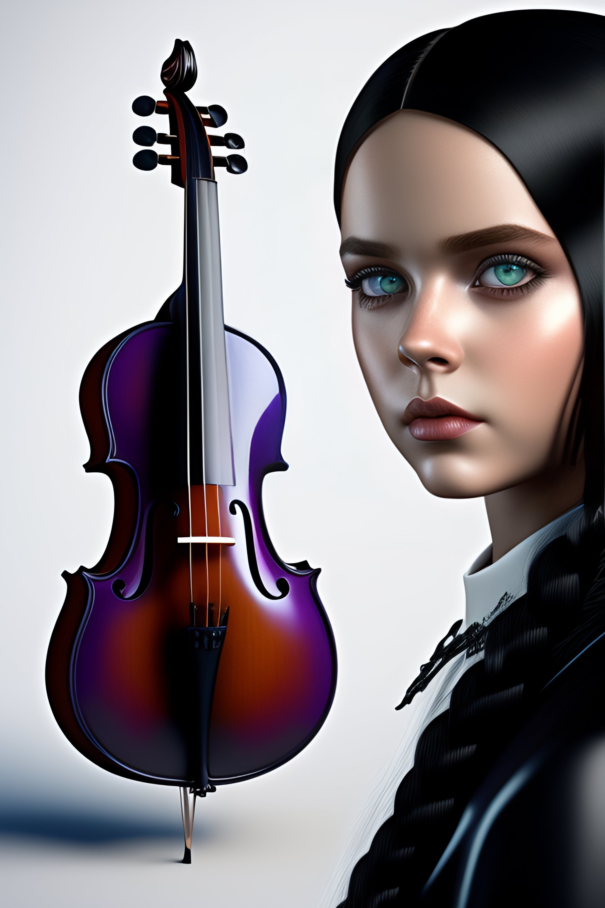 Lexica - Young Wednesday Addams stunning cyberpunk steampunk playing ...