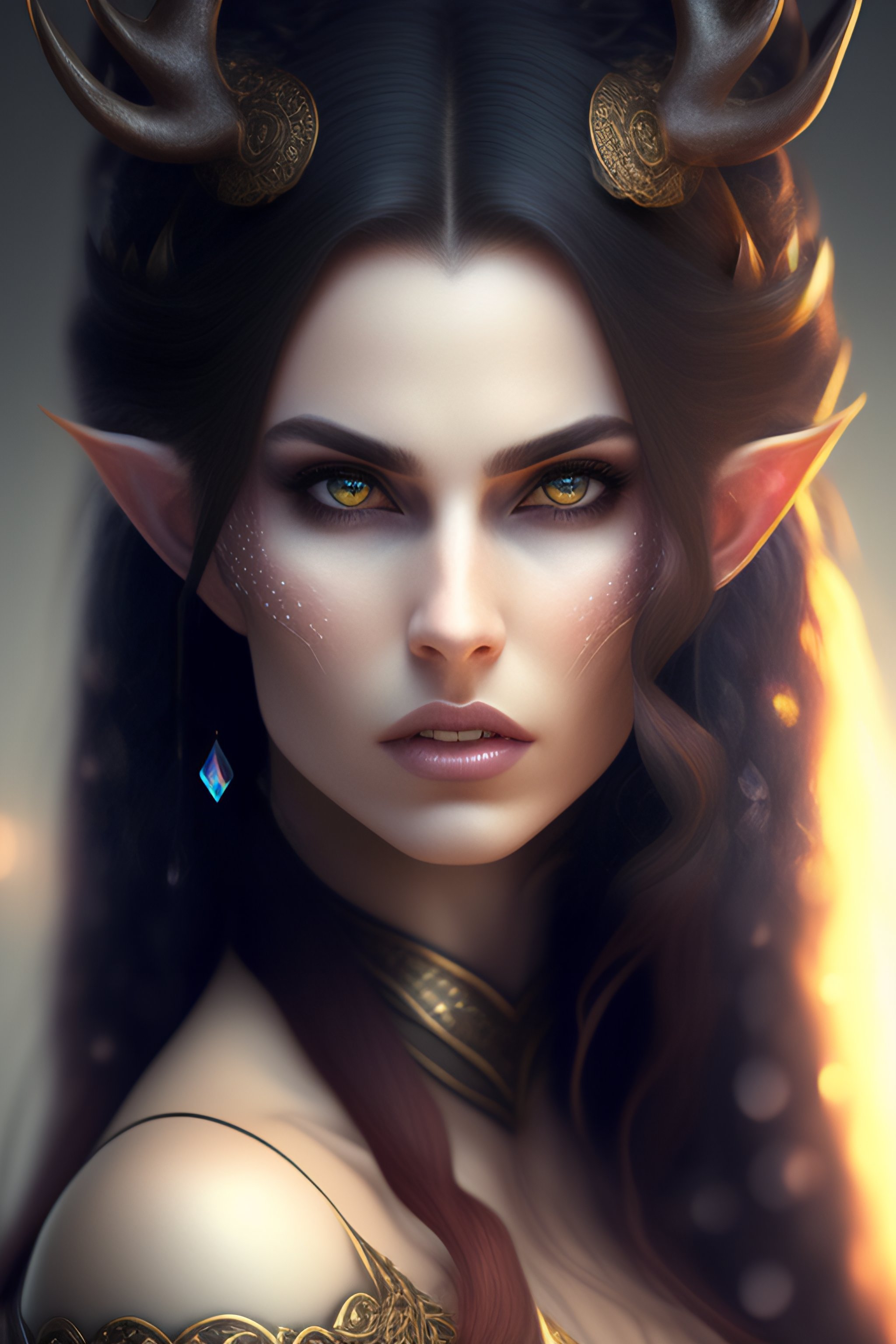 Lexica - Woman with long rosette hair, cubby, long skinny face, big ...