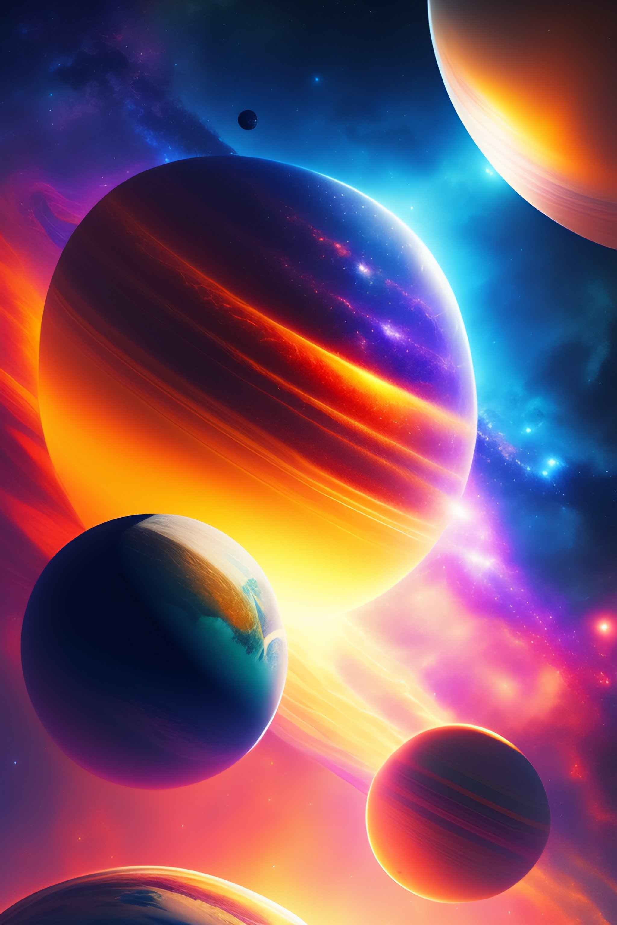 Lexica - Movie poster, a factory making planets in a nebula in space ...