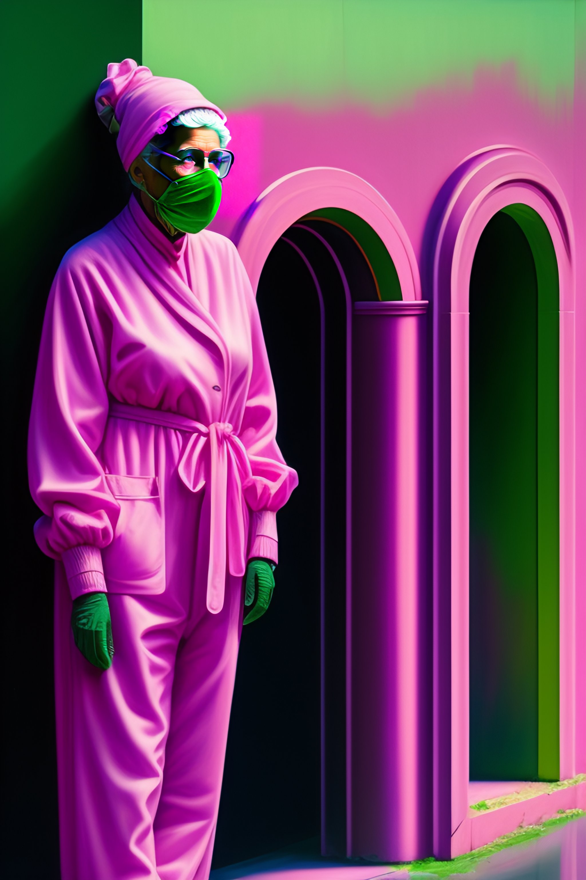 Lexica - Two skinny old people with extra limbs, wearing gas masks ...