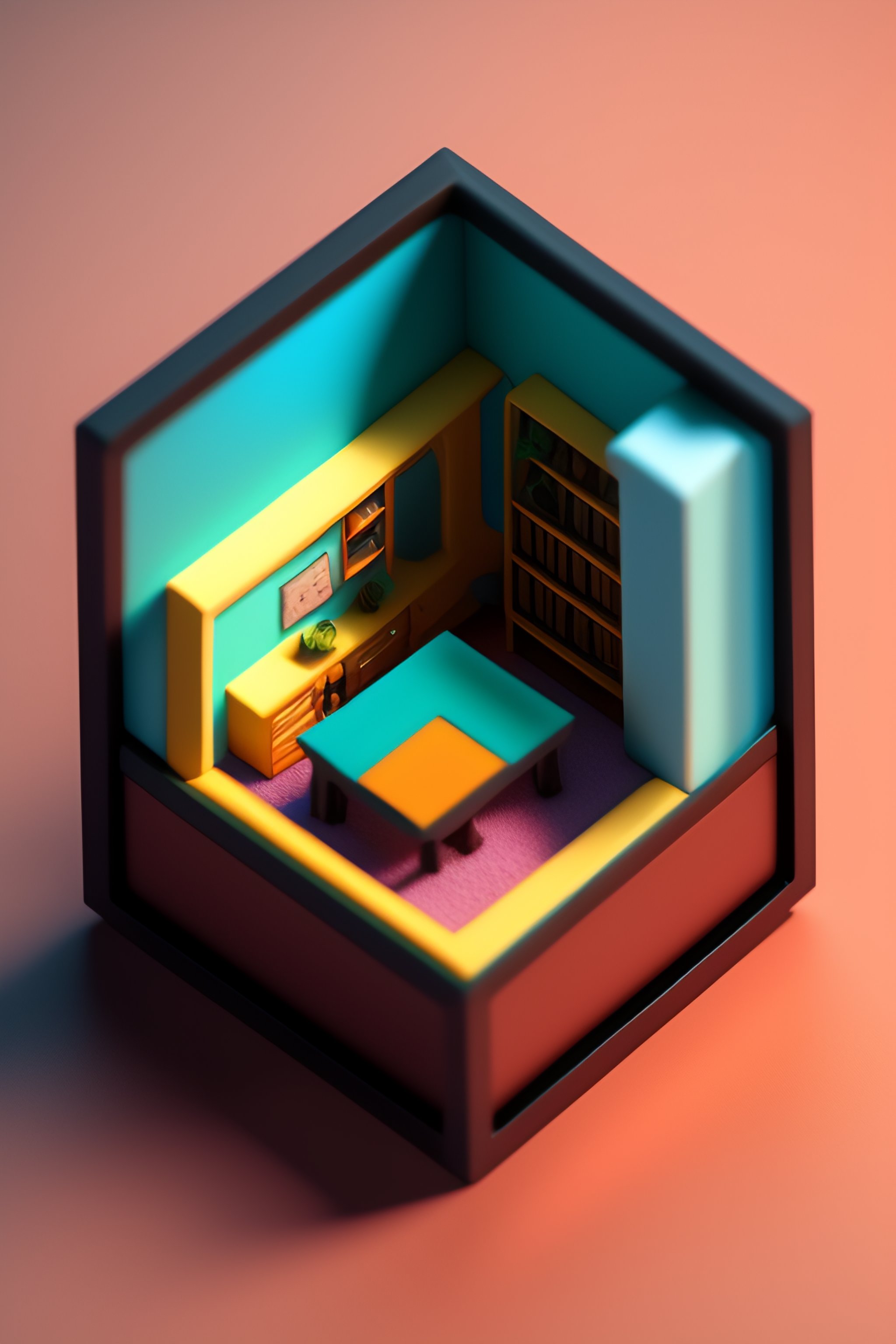 Lexica - The Tiny cute isometric room of Walter white in a cutaway box ...