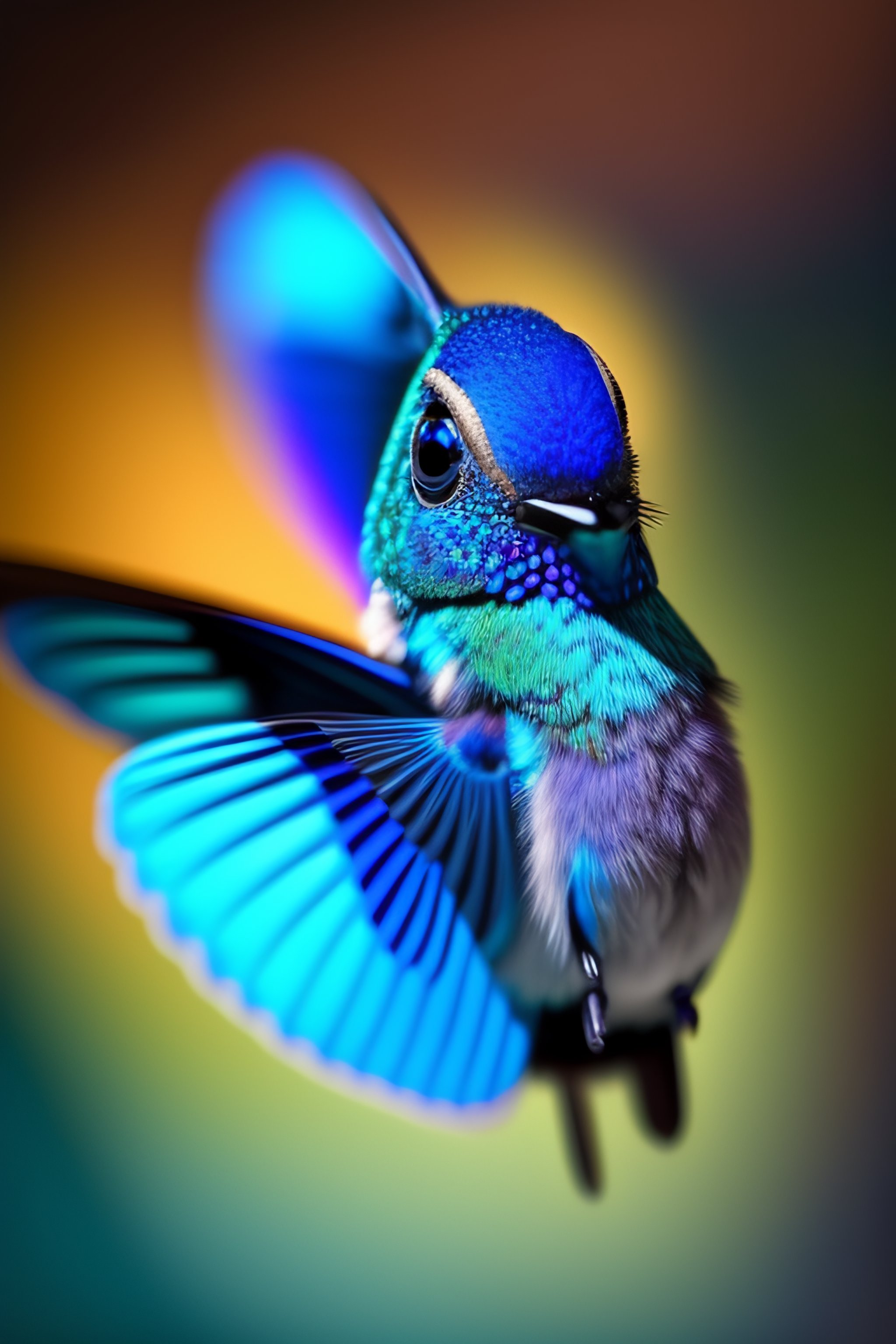 Lexica - Pixar style, blue hummingbird with adorable eyes, friendly ...