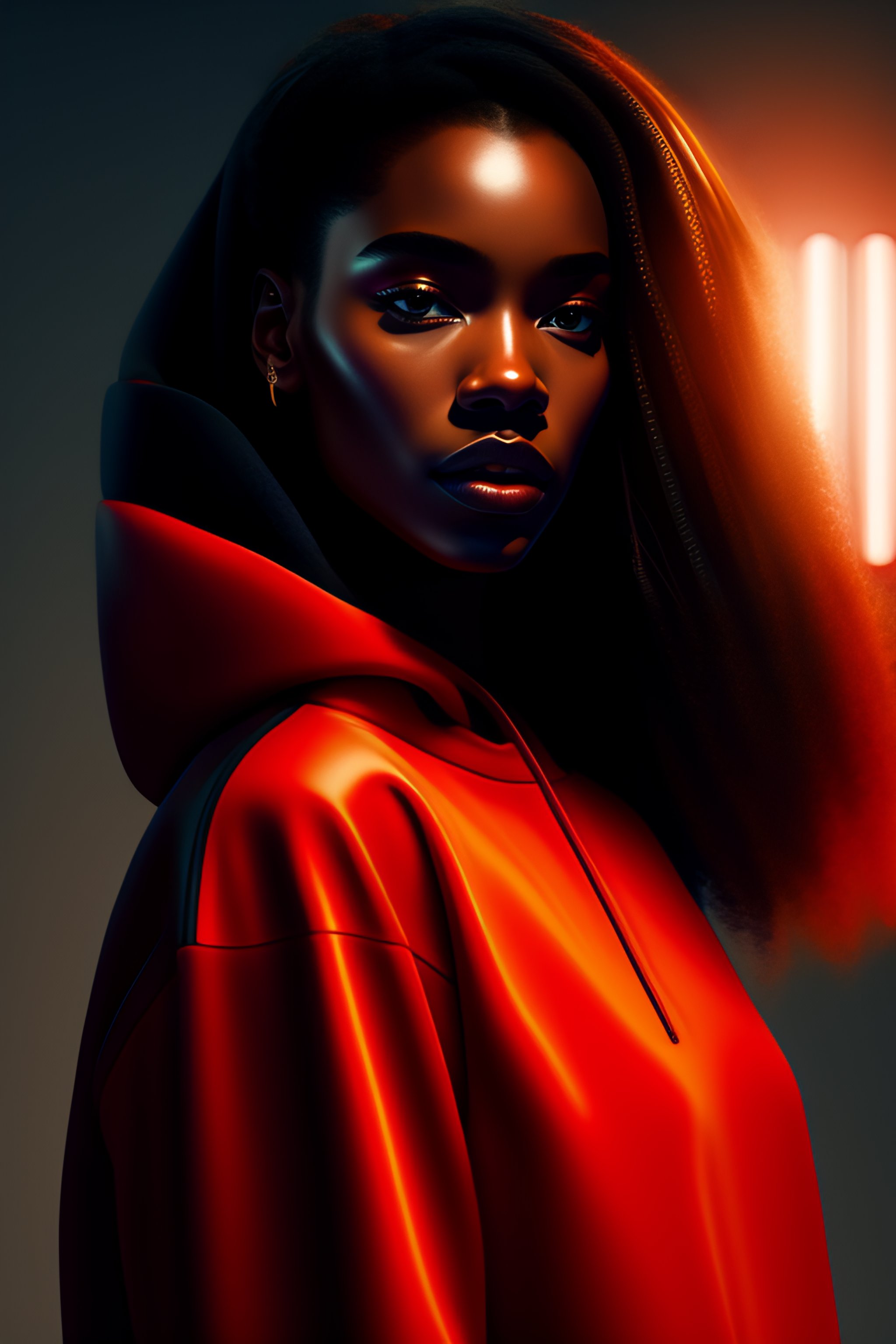 Lexica - Full-body shot, beautiful light-skinned black woman, wearing ...