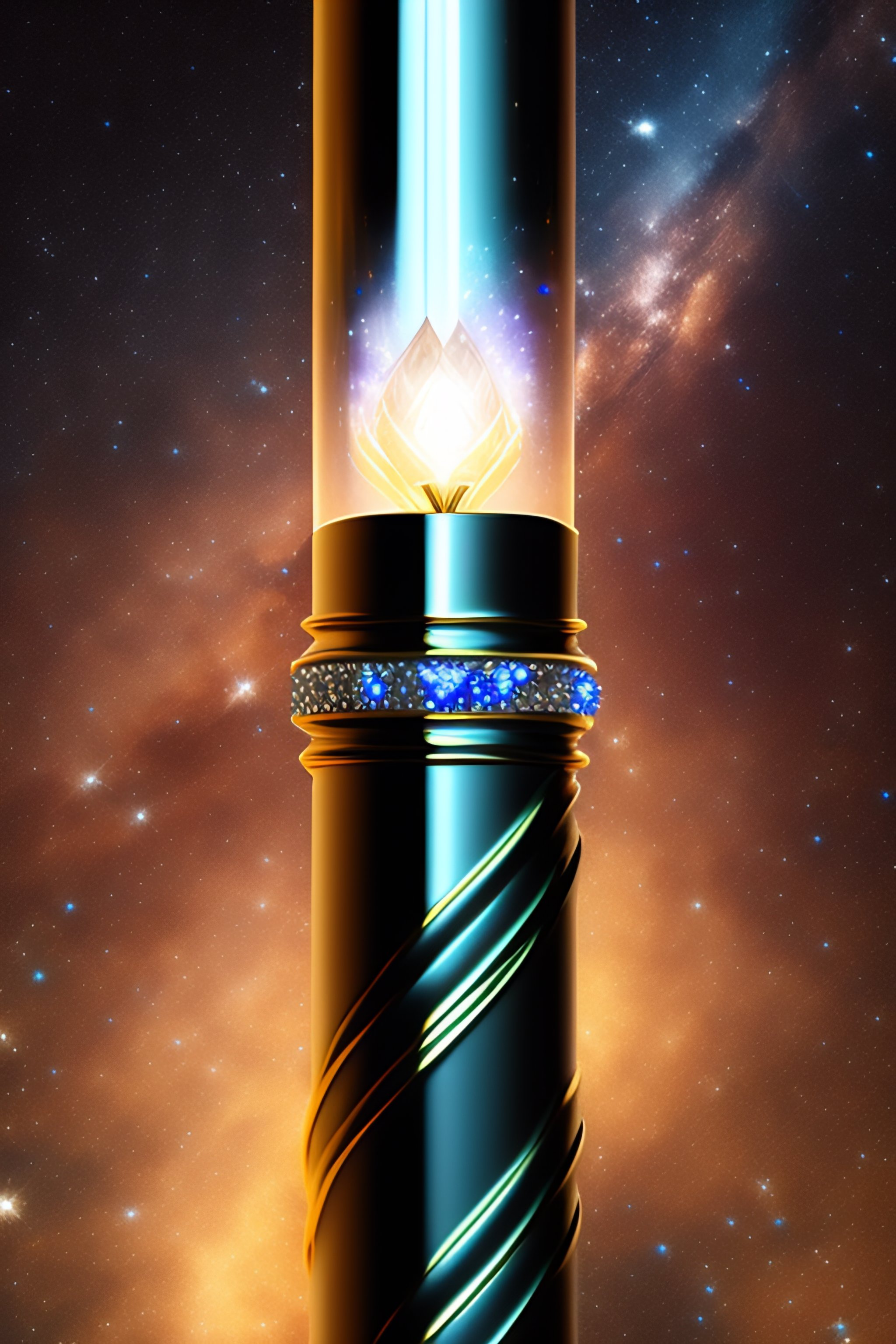 Lexica - Silver scepter with starlight on top, photo