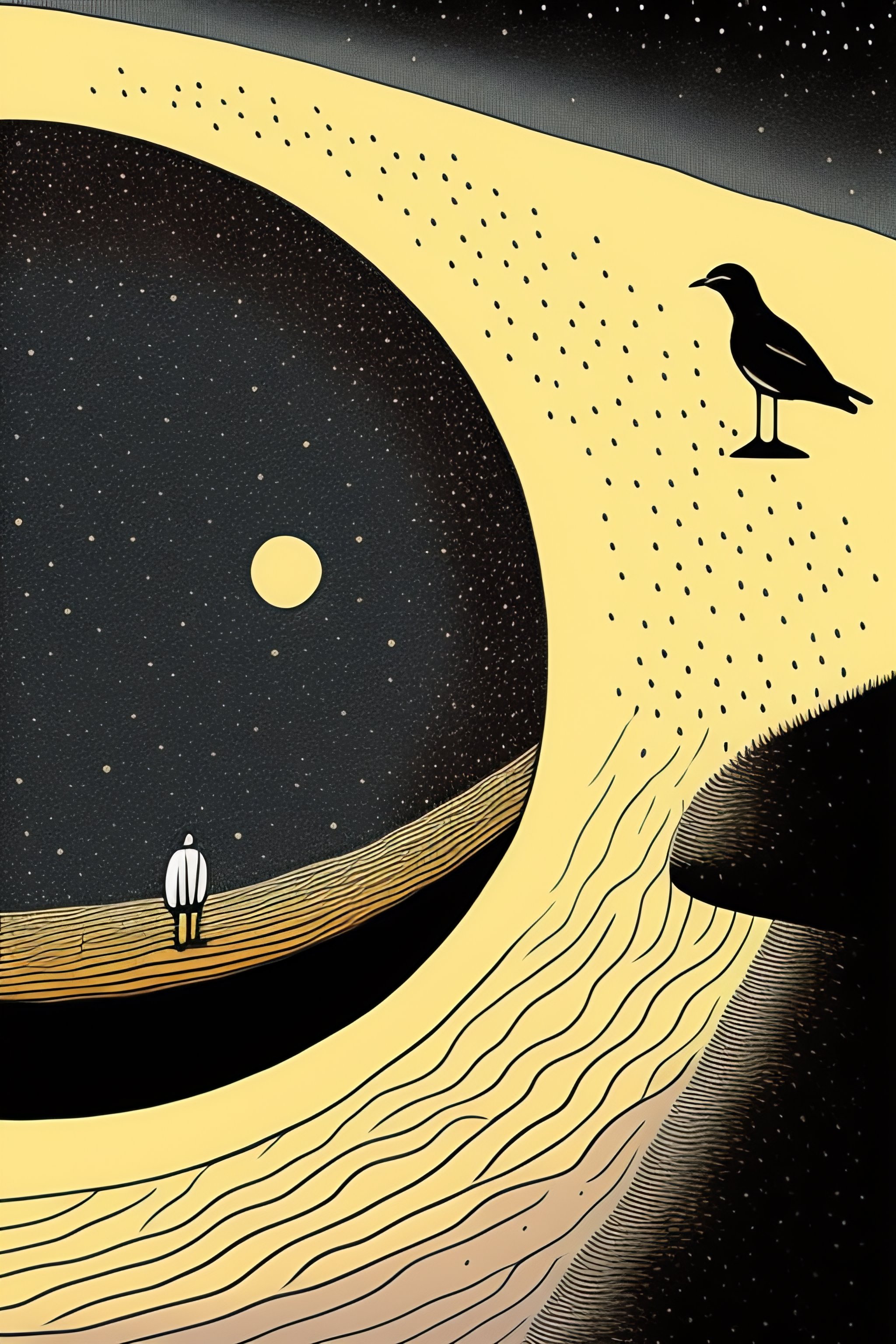 Lexica - A alone man. pen and ink, birds eye view, illustrated by hergé ...